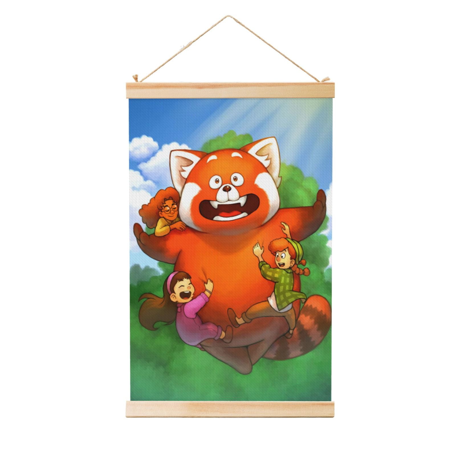 Turning Red Poster Canvas Wooden Shaft Hanging Poster Home Decor ...