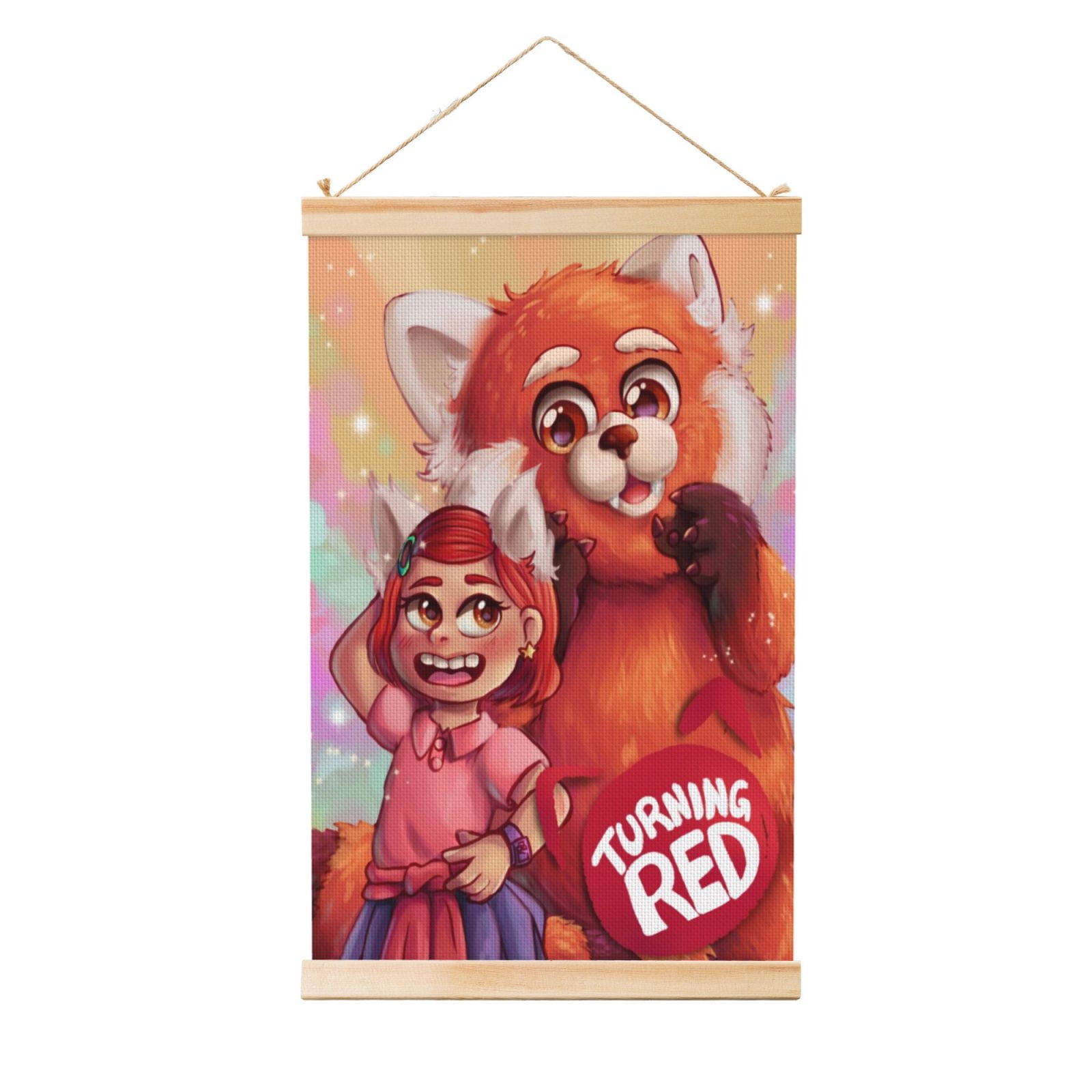 Turning Red Poster Canvas Wooden Shaft Hanging Poster Home Decor ...