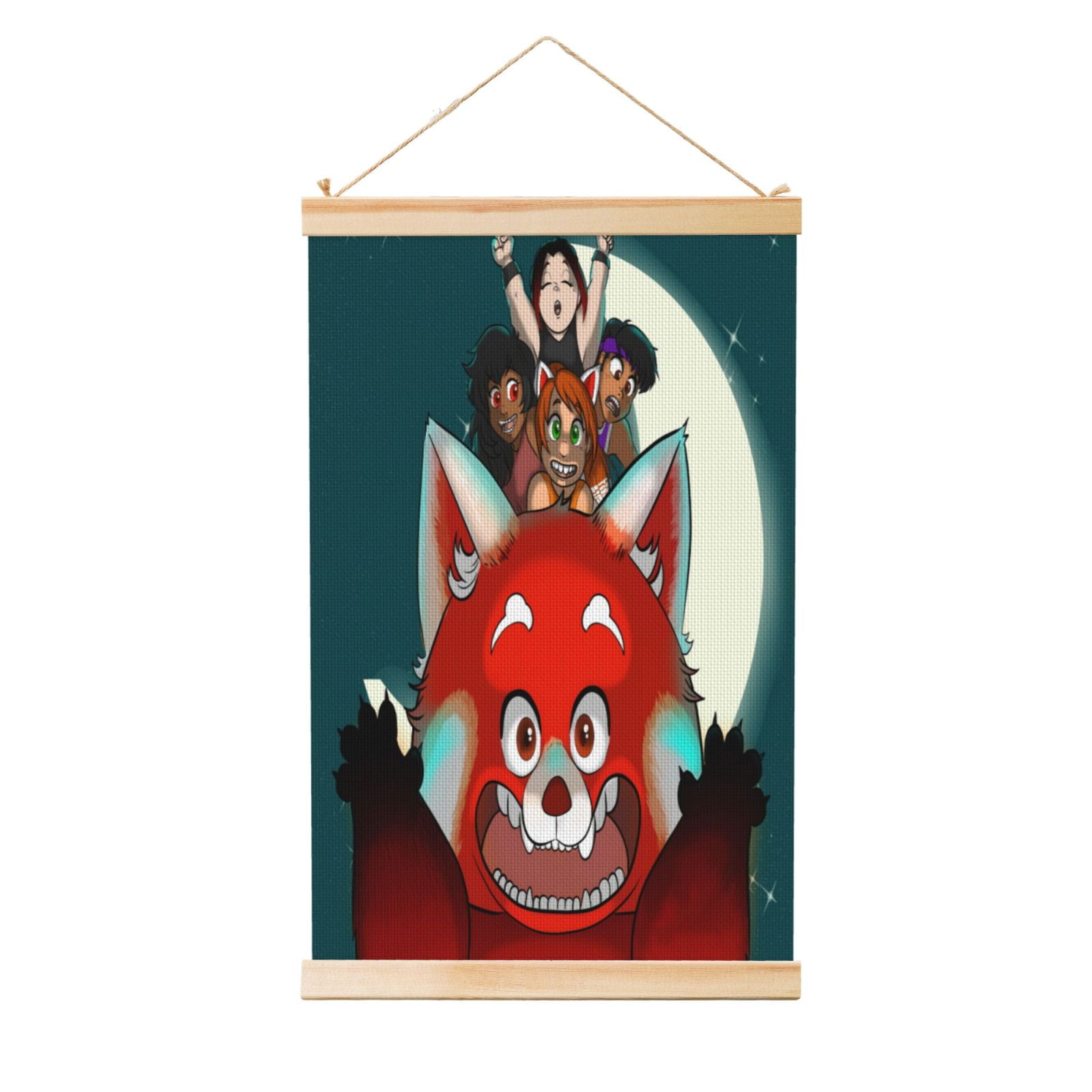 Turning Red Poster Canvas Wooden Shaft Hanging Poster Home Decor ...