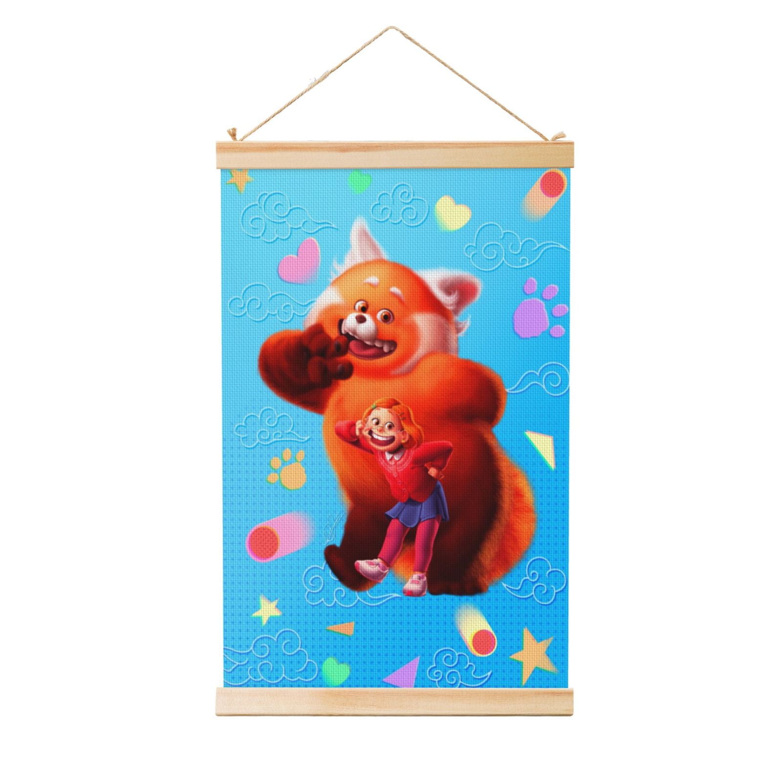 Turning Red Poster Canvas Wooden Shaft Hanging Poster Home Decor ...