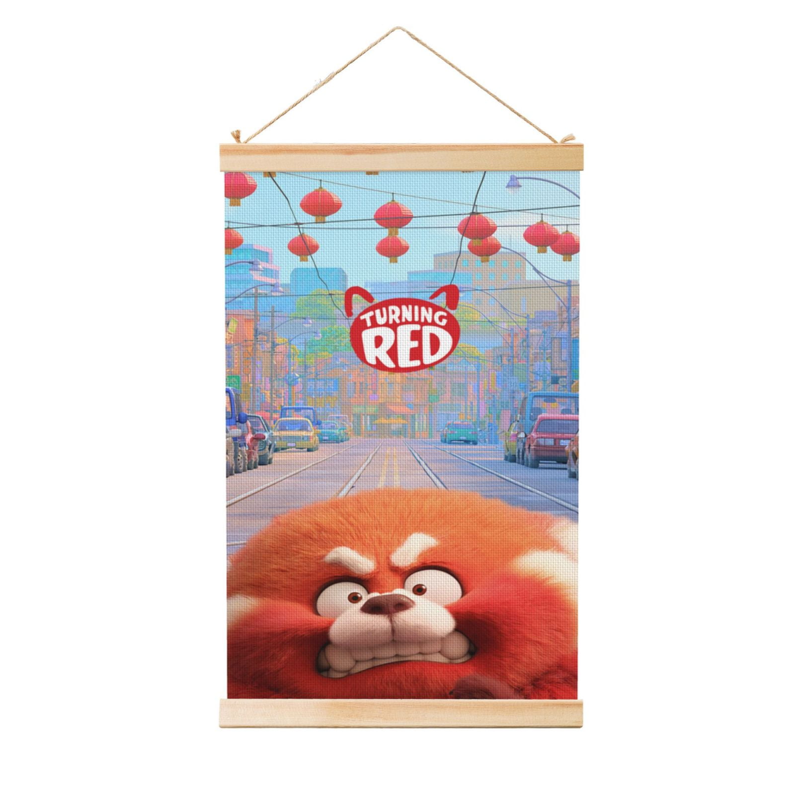 Turning Red Poster Canvas Wooden Shaft Hanging Poster Home Decor ...