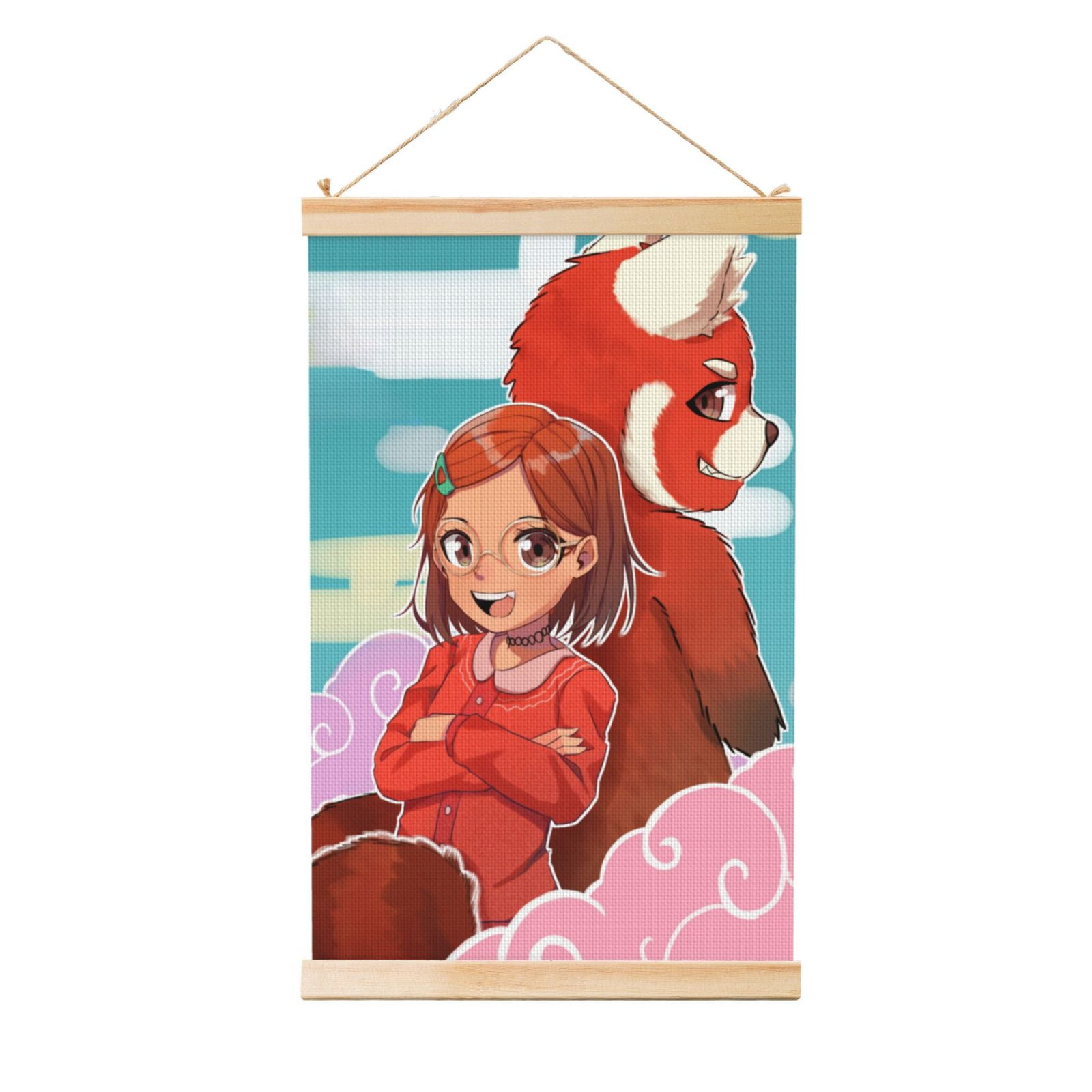 Turning Red Poster Canvas Wooden Shaft Hanging Poster Home Decor ...