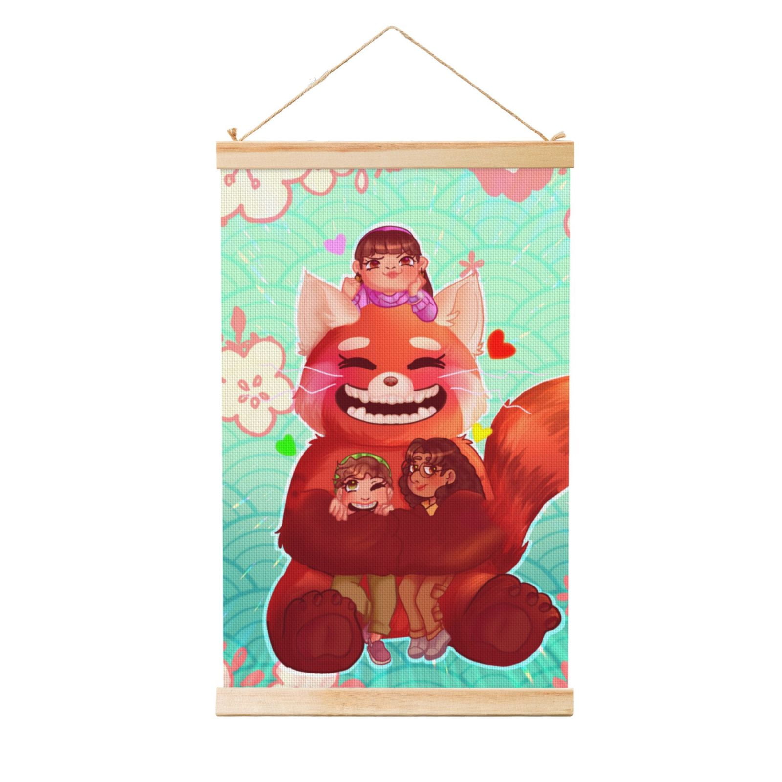 Turning Red Poster Canvas Wooden Shaft Hanging Poster Home Decor ...