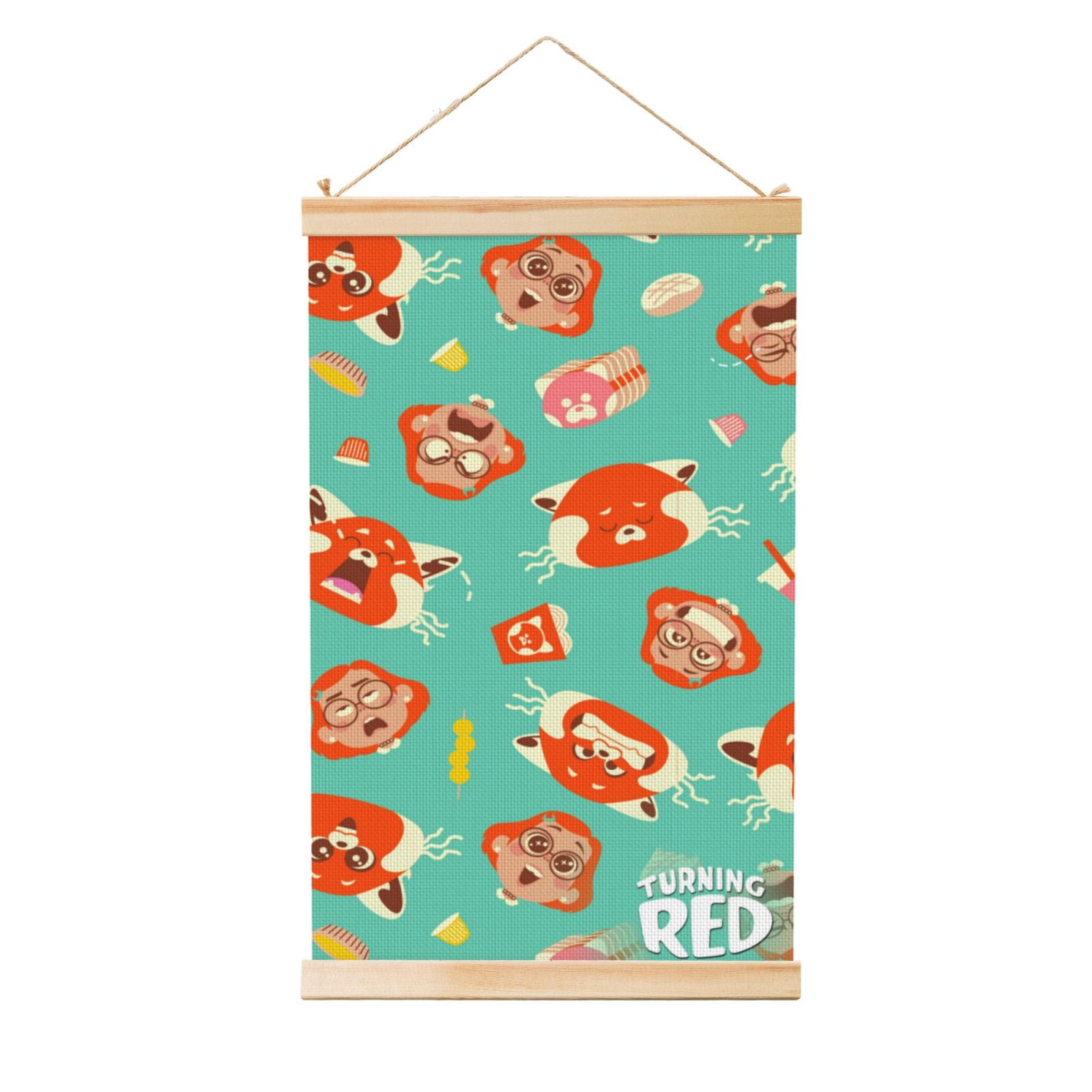 Turning Red Poster Canvas Wooden Shaft Hanging Poster Home Decor ...