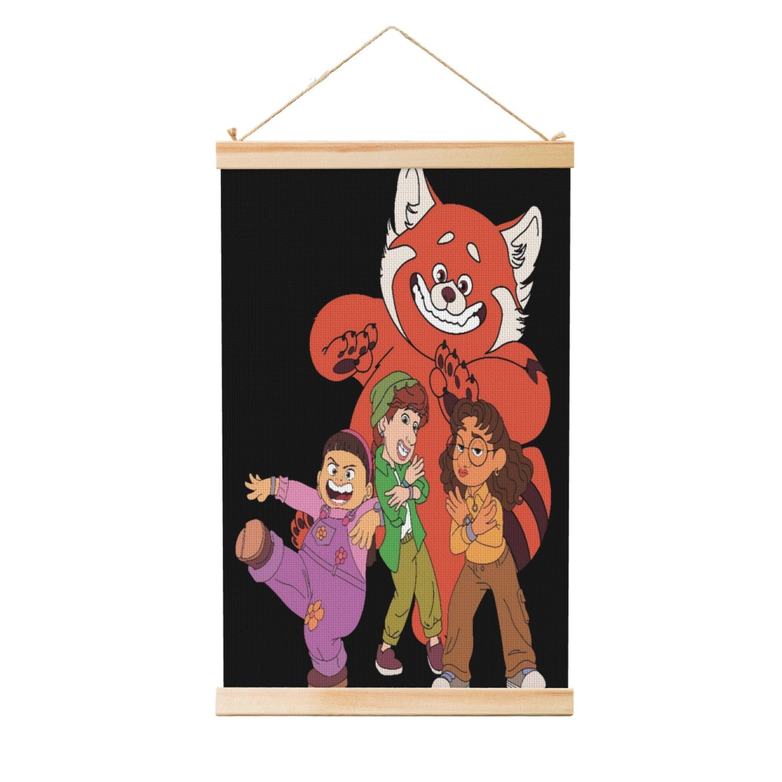 Turning Red Poster Canvas Wooden Shaft Hanging Poster Home Decor ...