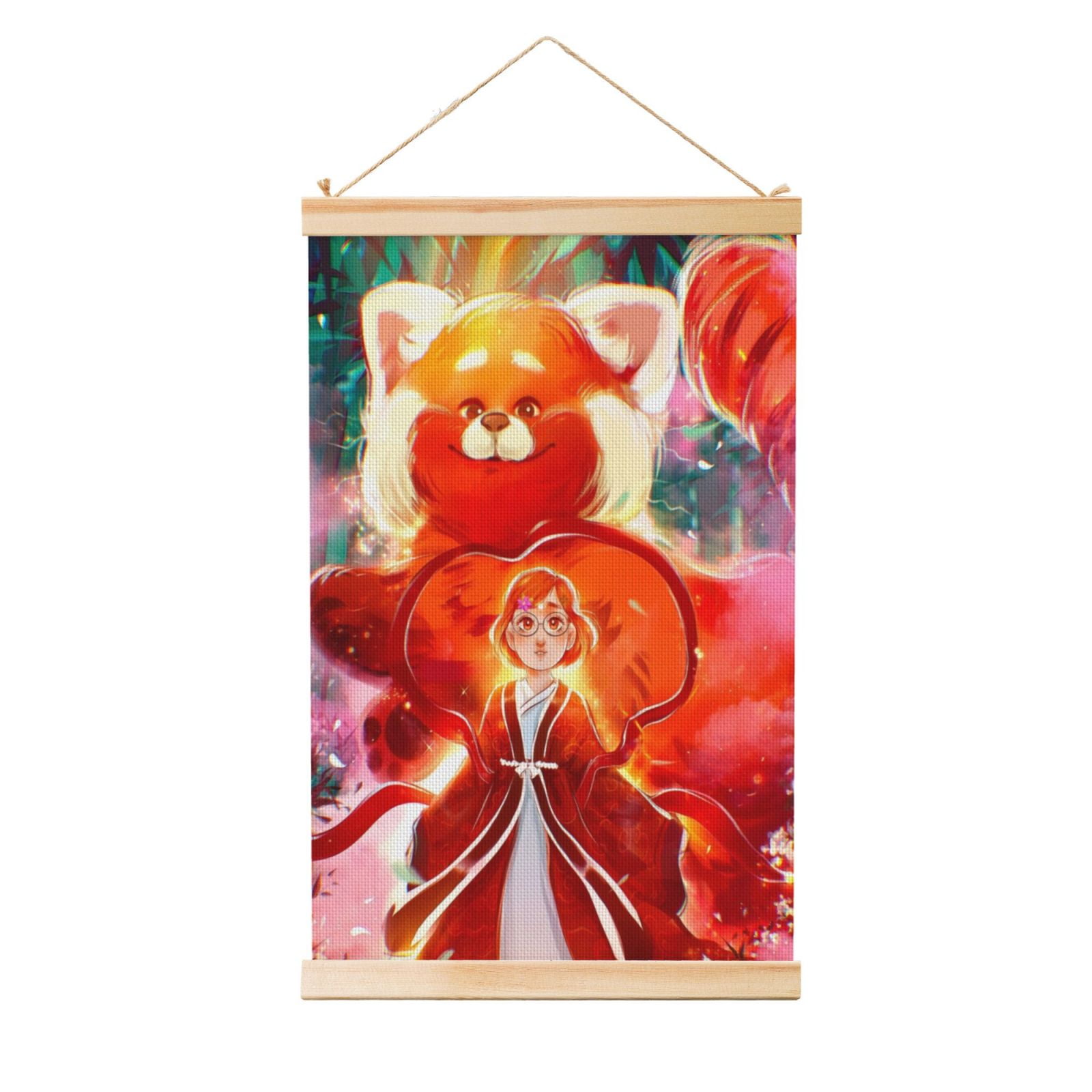 Turning Red Poster Canvas Wooden Shaft Hanging Poster Home Decor ...