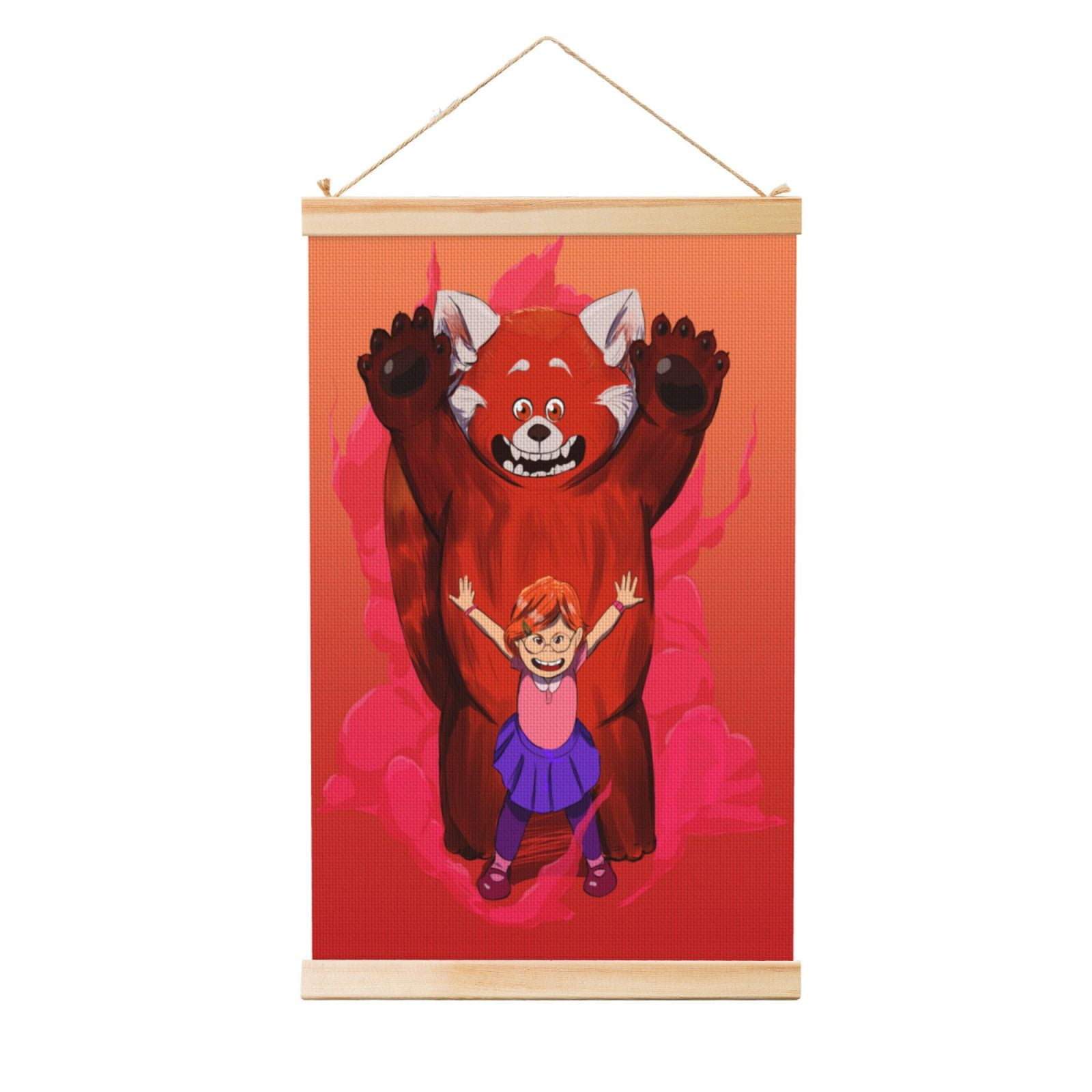 Turning Red Poster Canvas Wooden Shaft Hanging Poster Home Decor ...