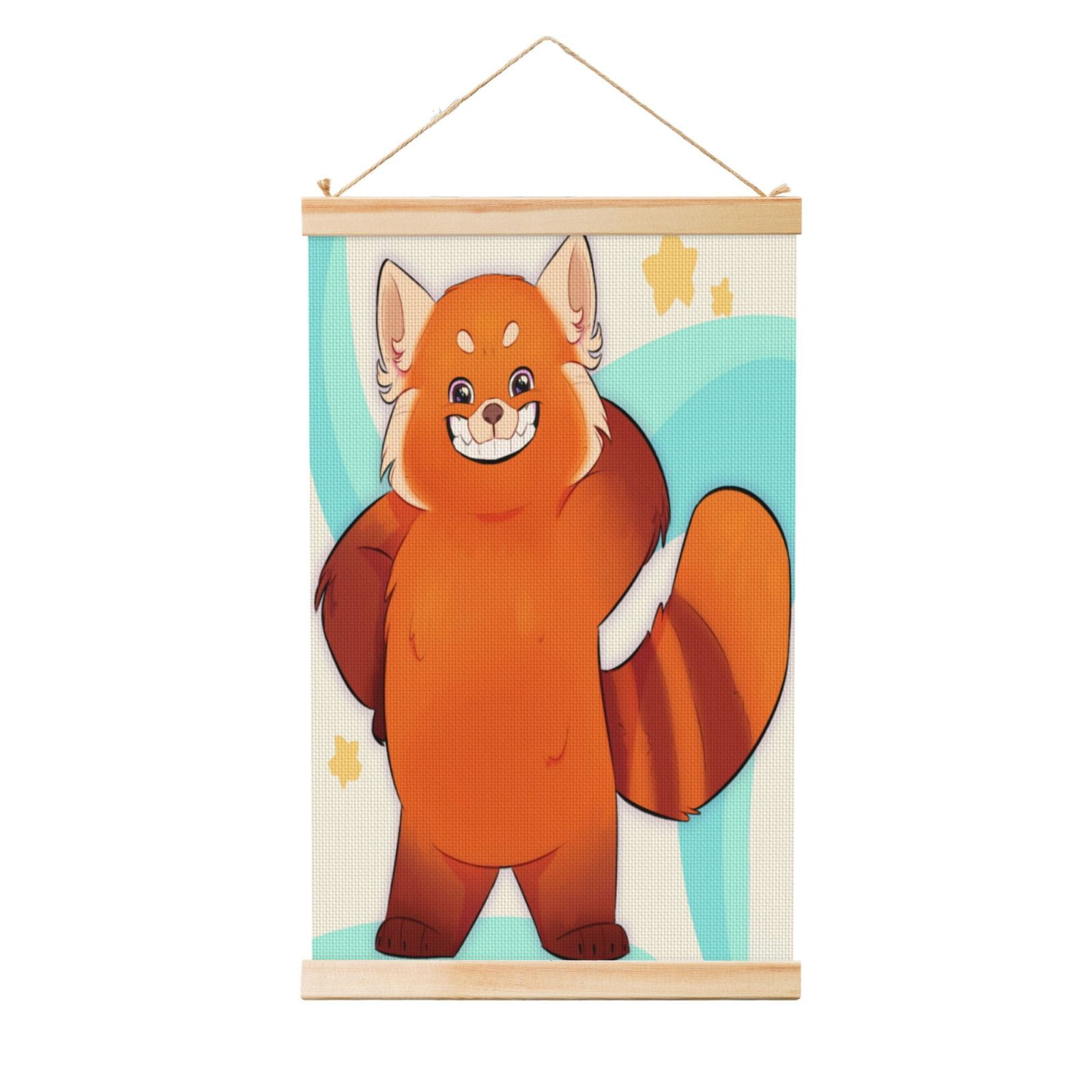 Turning Red Poster Canvas Wooden Shaft Hanging Poster Home Decor ...