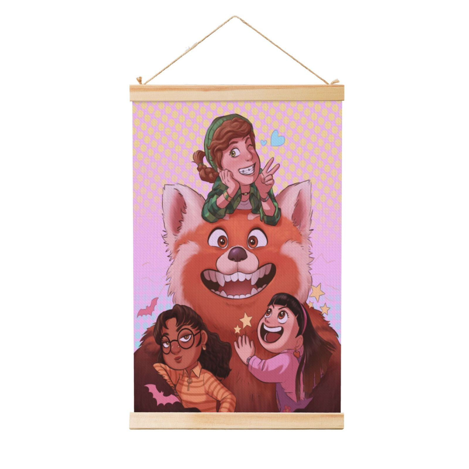 Turning Red Poster Canvas Wooden Shaft Hanging Poster Home Decor ...