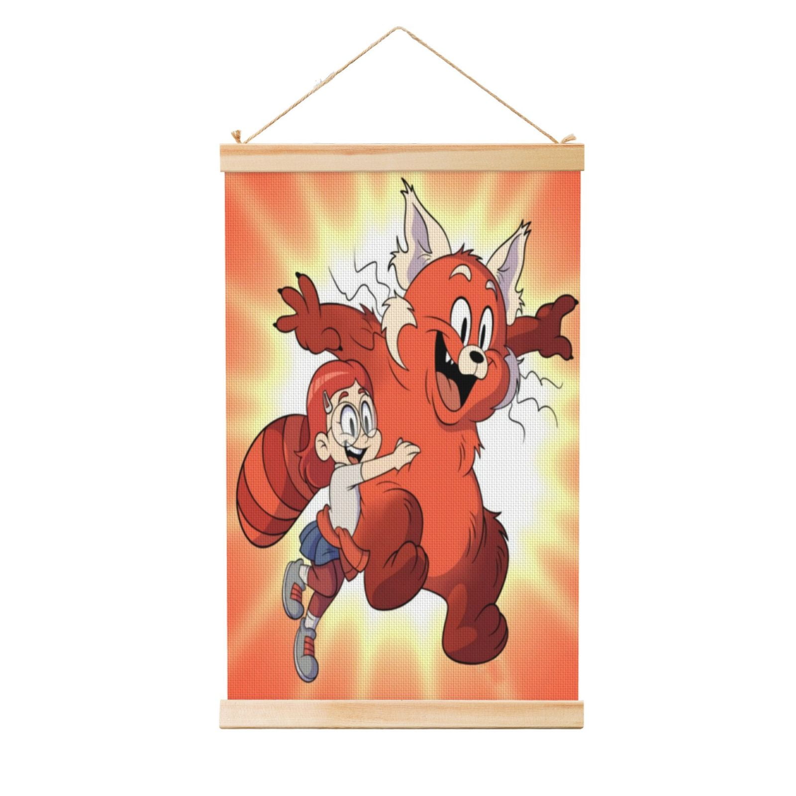 Turning Red Poster Canvas Wooden Shaft Hanging Poster Home Decor ...