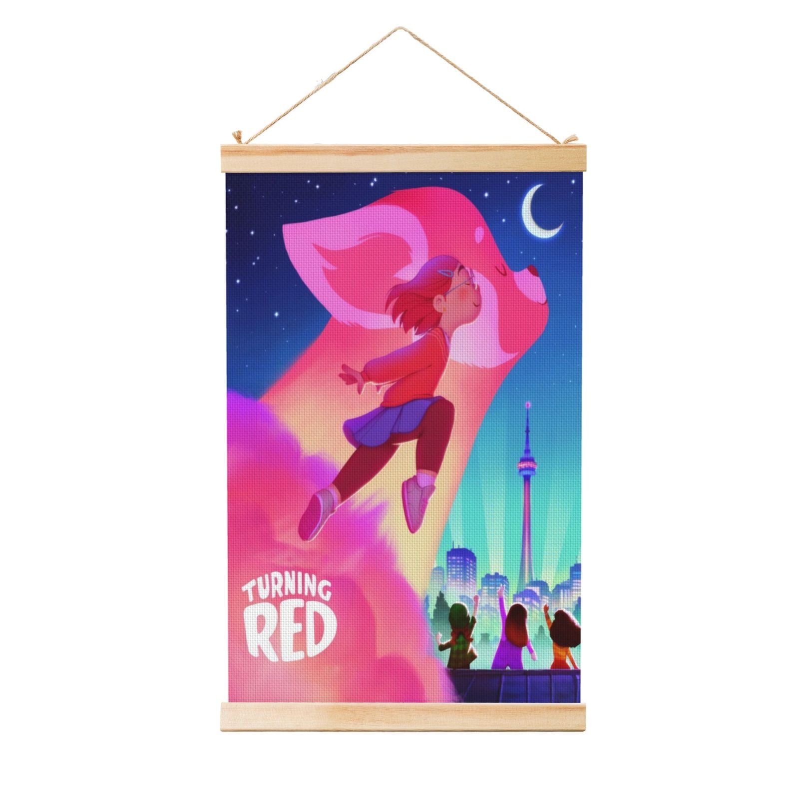Turning Red Poster Canvas Wooden Shaft Hanging Poster Home Decor ...