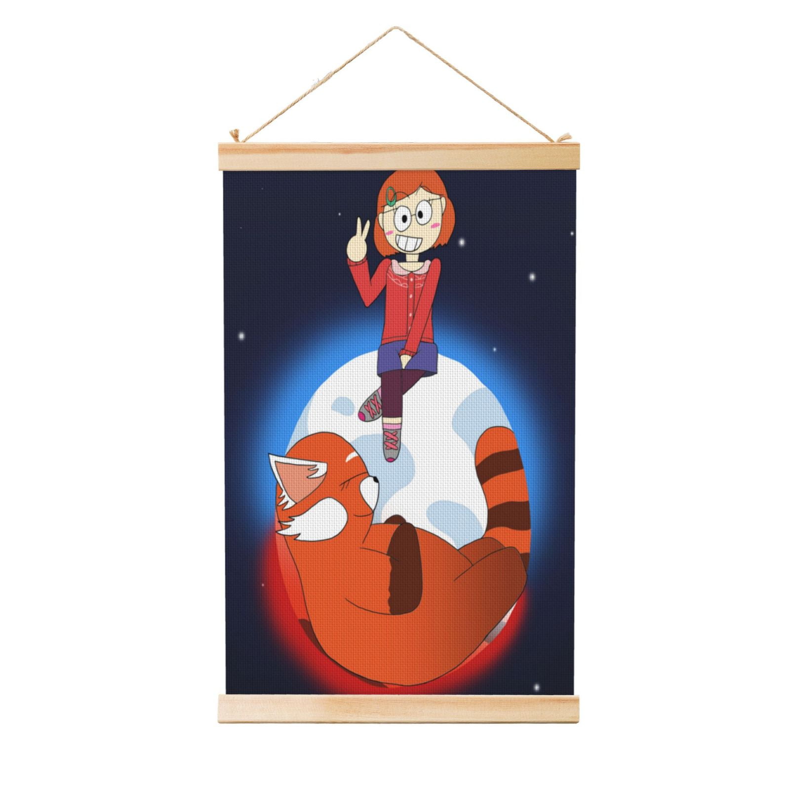 Turning Red Poster Canvas Wooden Shaft Hanging Poster Home Decor ...