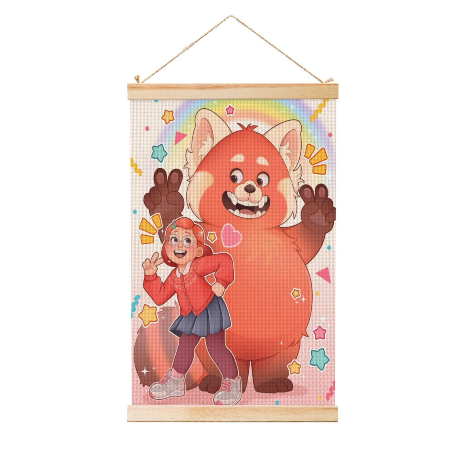 Turning Red Poster Canvas Wooden Shaft Hanging Poster Home Decor ...