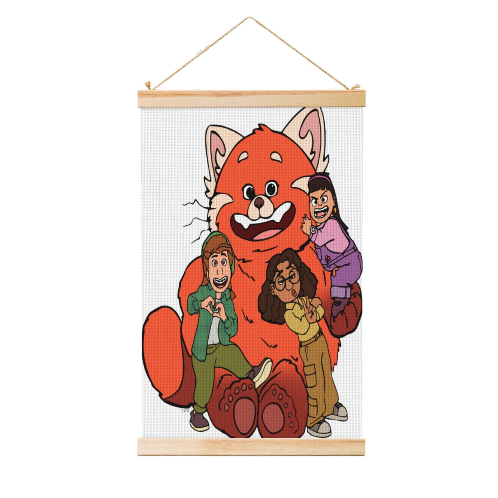 Turning Red Poster Canvas Wooden Shaft Hanging Poster Home Decor ...