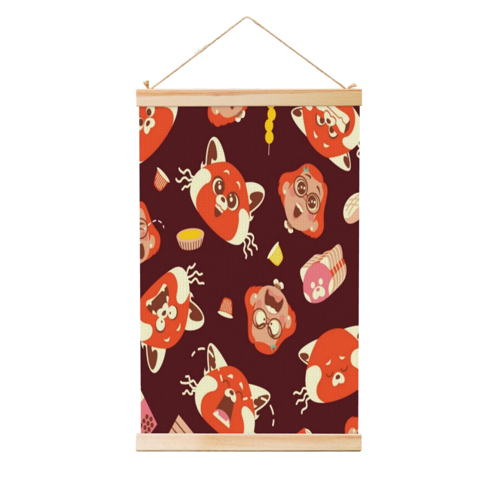 Turning Red Poster Canvas Wooden Shaft Hanging Poster Home Decor ...