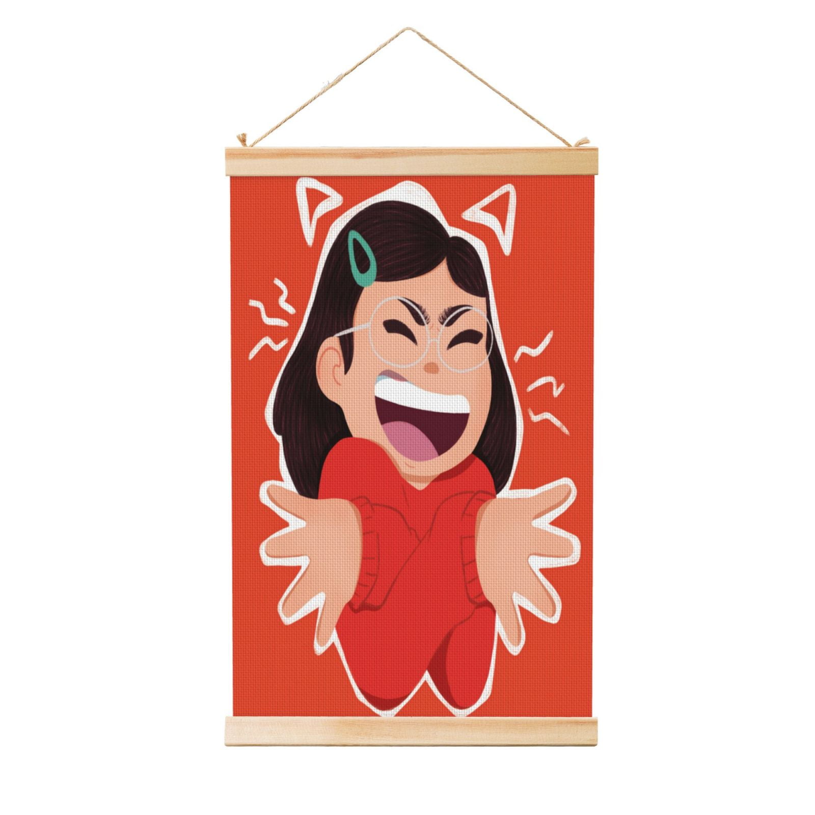 Turning Red Poster Canvas Wooden Shaft Hanging Poster Home Decor ...