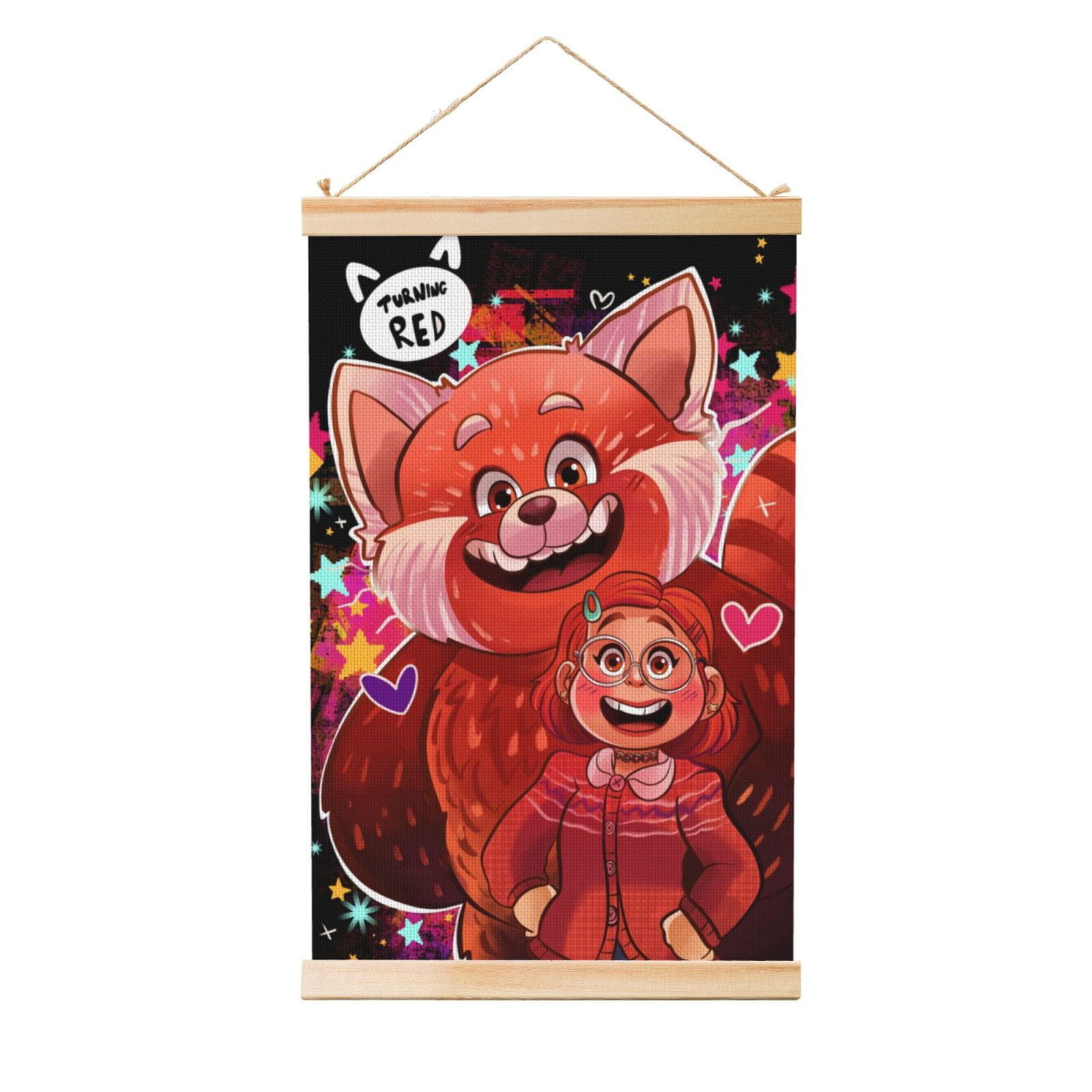 Turning Red Poster Canvas Wooden Shaft Hanging Poster Home Decor ...