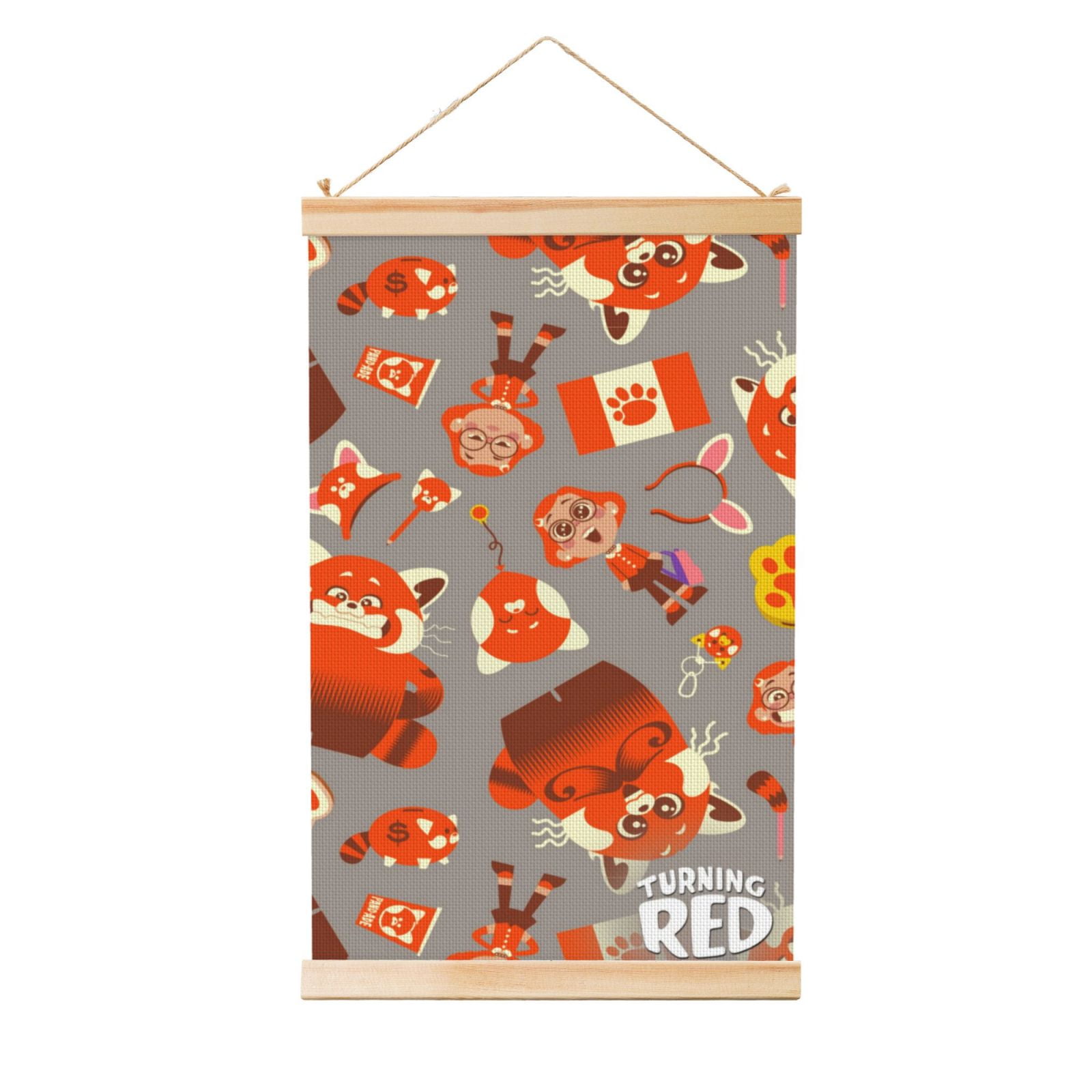 Turning Red Poster Canvas Wooden Shaft Hanging Poster Home Decor ...