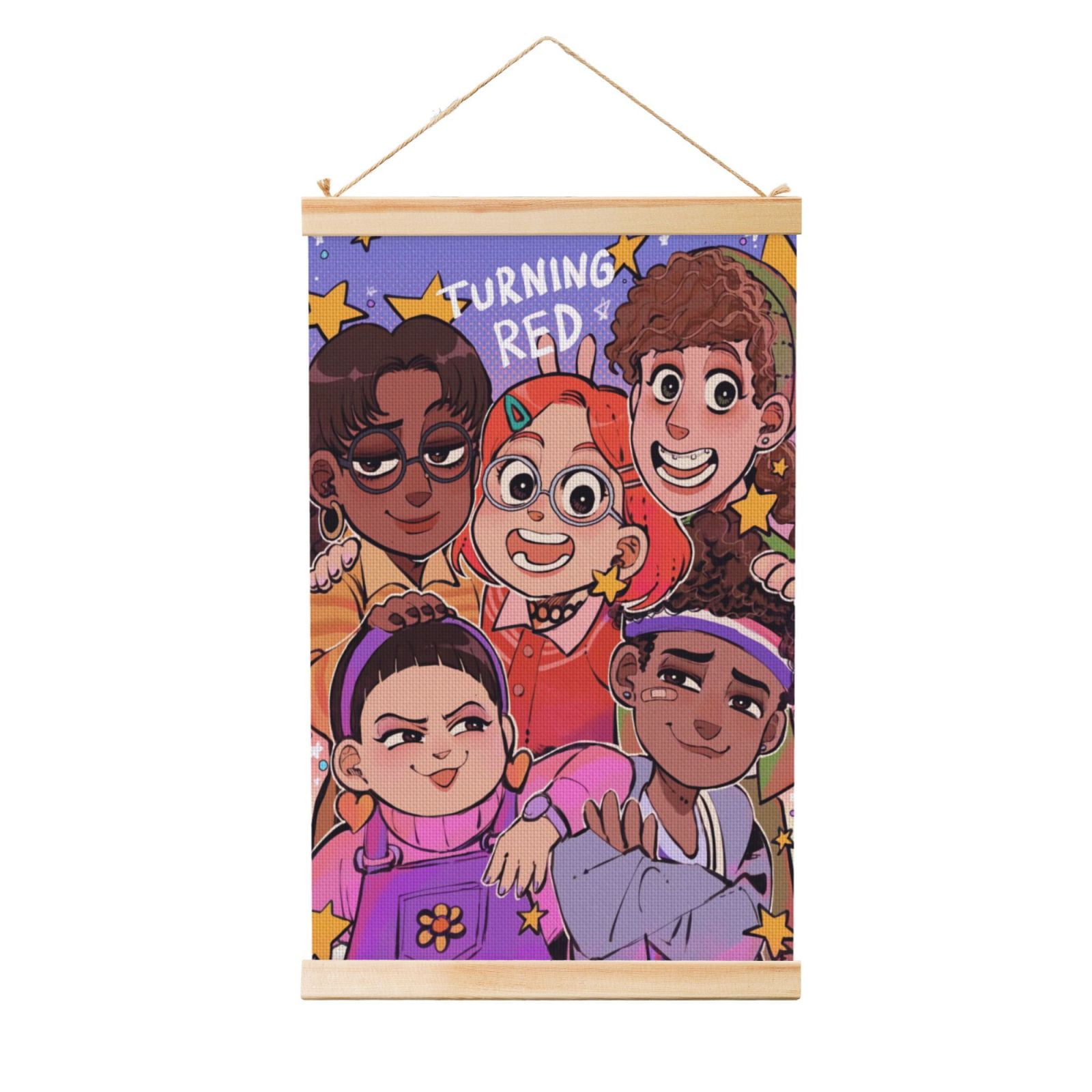 Turning Red Poster Canvas Wooden Shaft Hanging Poster Home Decor ...