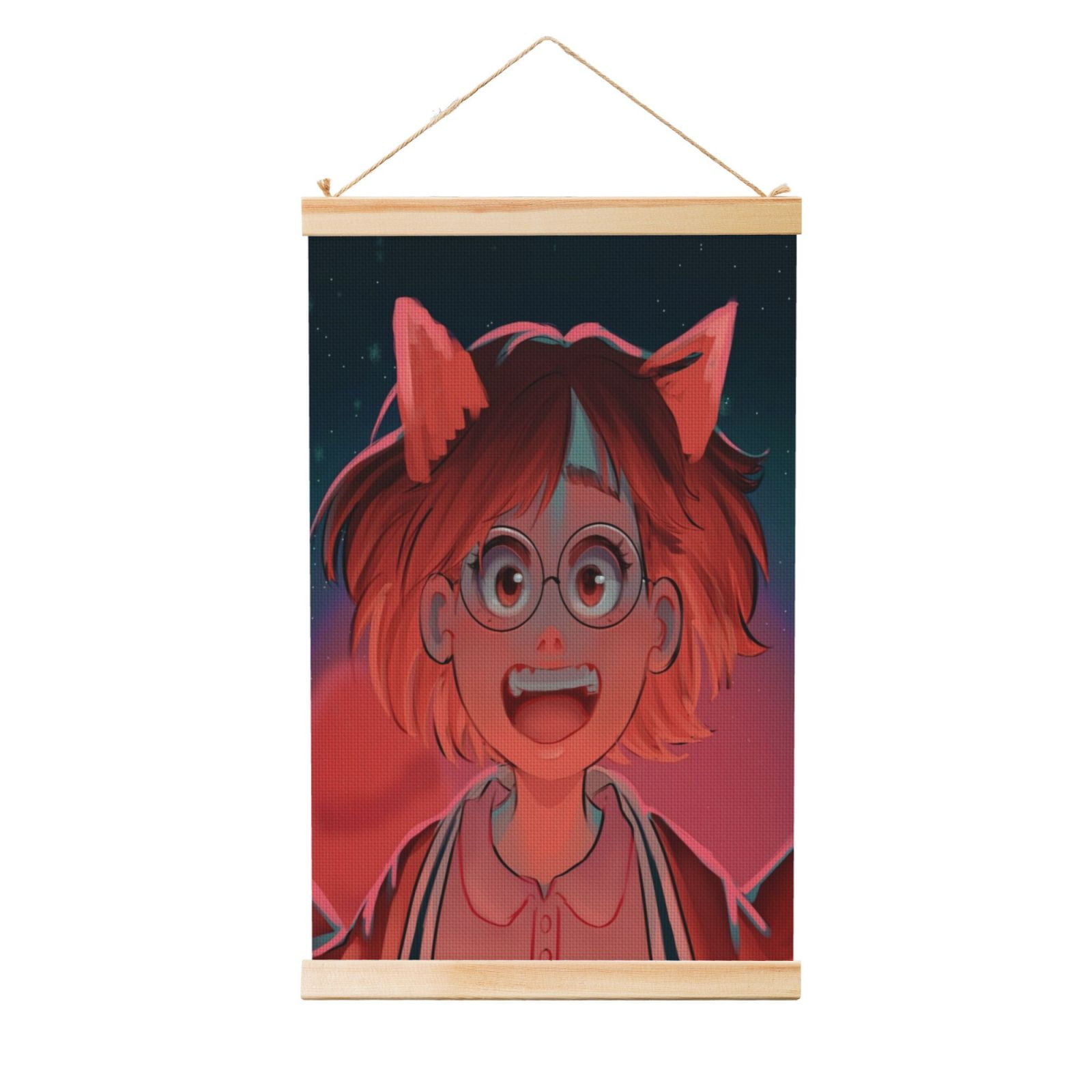 Turning Red Poster Canvas Wooden Shaft Hanging Poster Home Decor ...