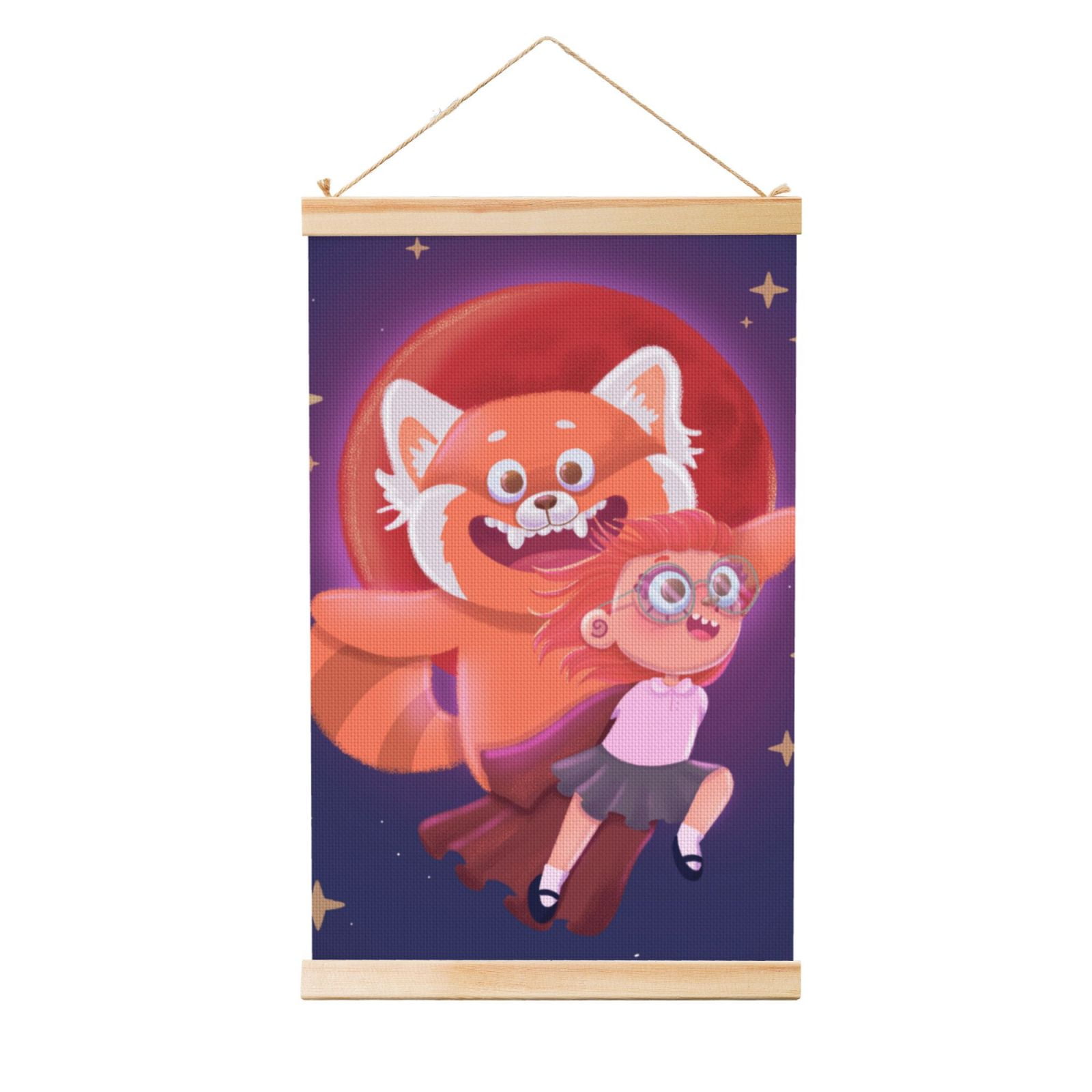 Turning Red Poster Canvas Wooden Shaft Hanging Poster Home Decor ...