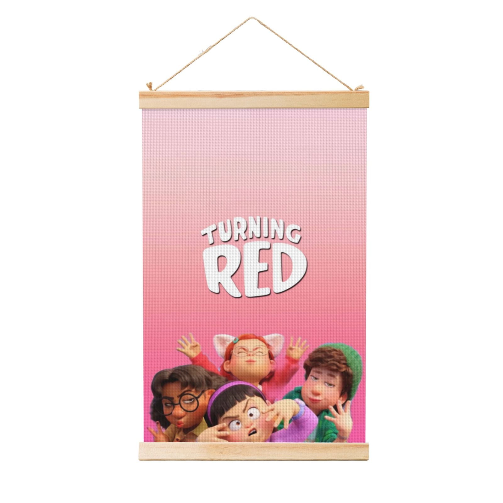 Turning Red Poster Canvas Wooden Shaft Hanging Poster Home Decor ...