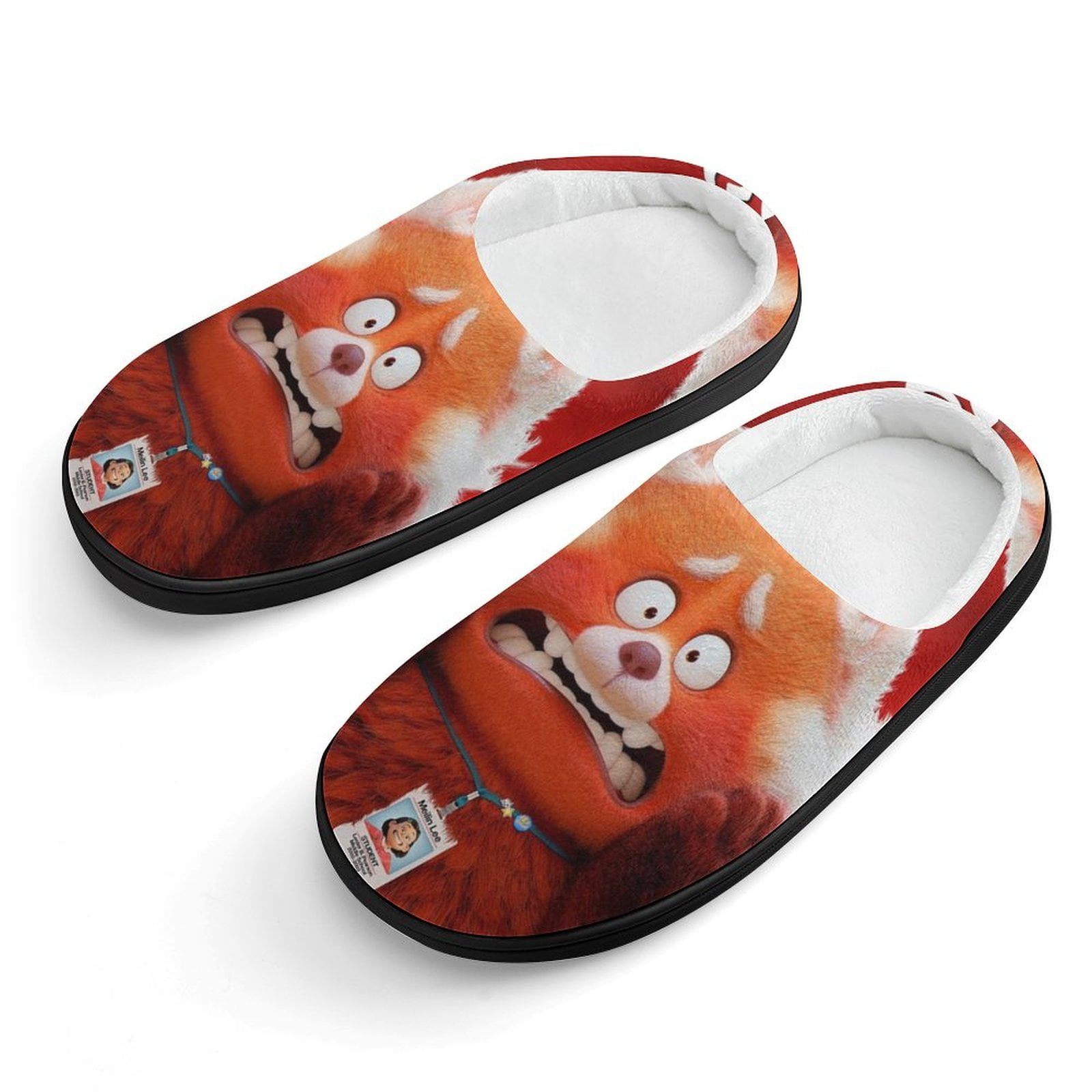 Turning Red Slippers for Kids, Cute Soft Plush Anti-slip Fluffy Fuzzy ...