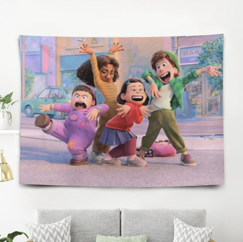 Turning Red Tapestry Gift Wall Hanging Backdrop for Room Bedroom Girls ...