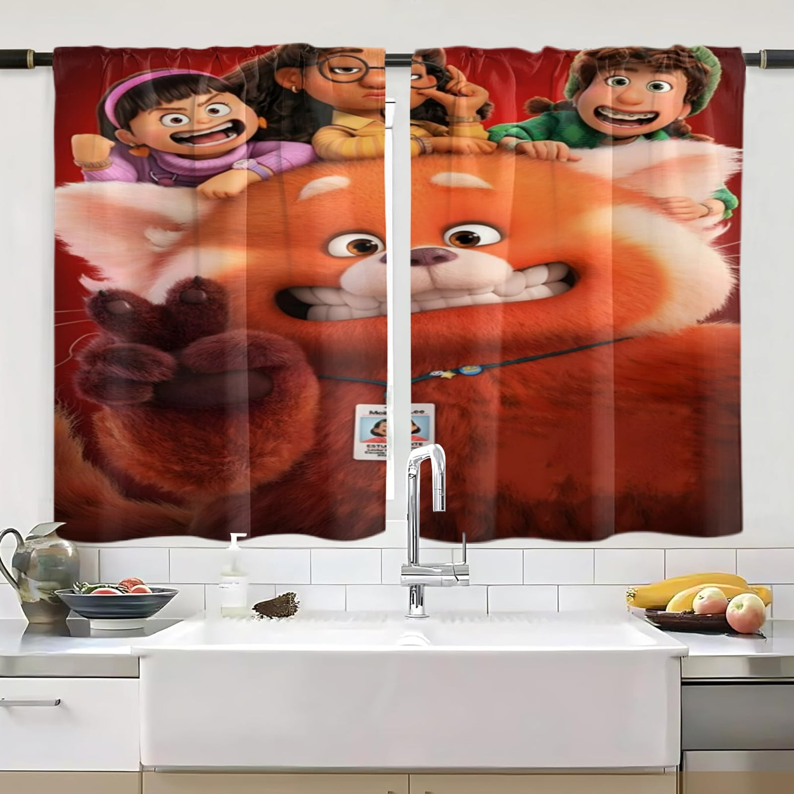 Turning Red Window Curtain - 2 Panels(28"x40") - Walmart.com