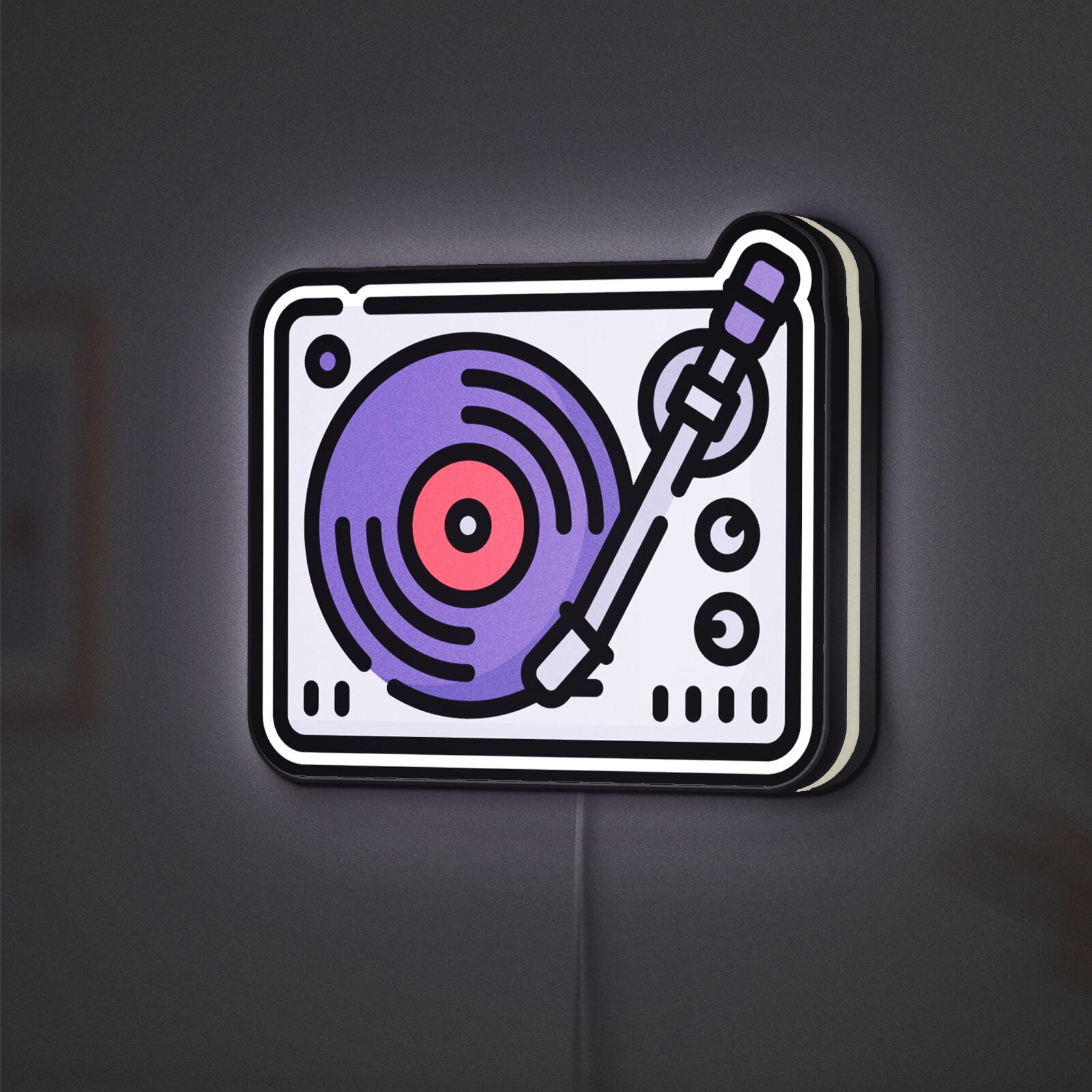 Turntable 3D Novelty Light Box, Audiophile Wall Light for Listening ...