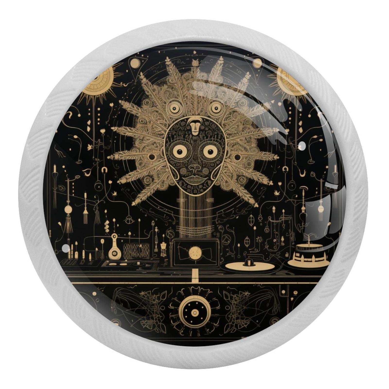 Turntable Crystal Knobs with Screws - 4-Pack Round Fluorescent Drawer ...