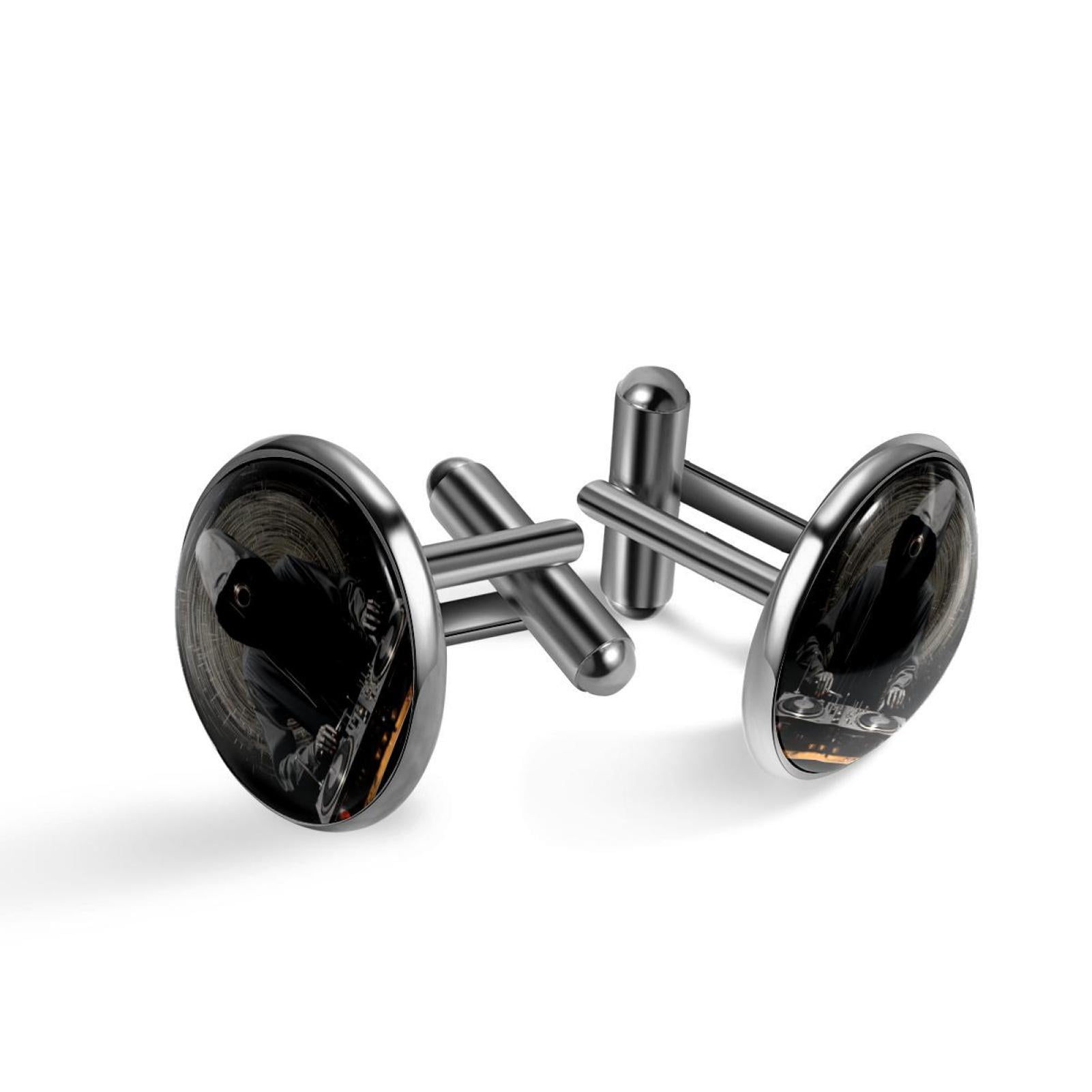 Turntable Elegant Men's Stainless Steel Cufflink Sets for Formal Attire ...