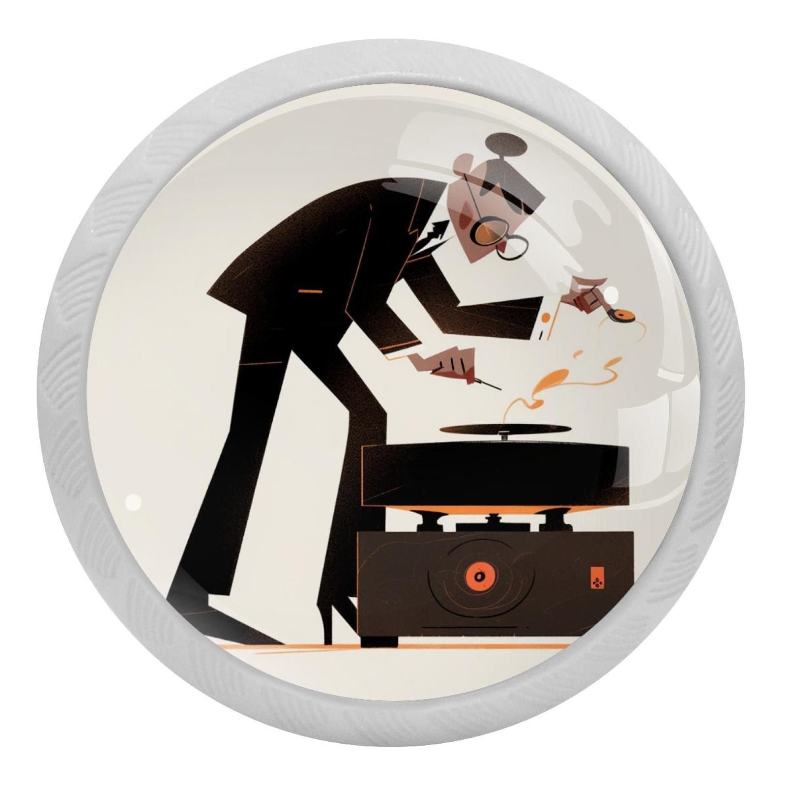 Turntable Glow-in-the-Dark Round Drawer Pulls, 4-Pack - Fluorescent ...