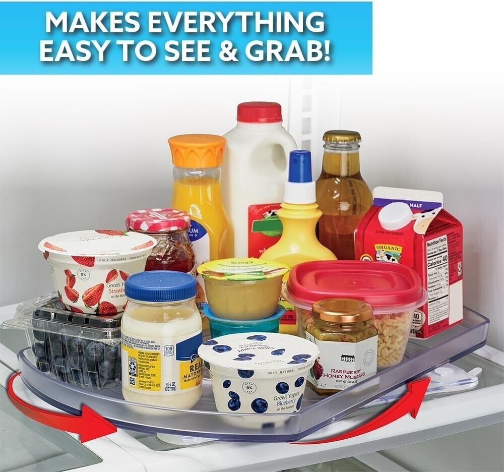 Turntable Lazy Susan Organizer Rack for Refrigerator Organizer -Smart ...