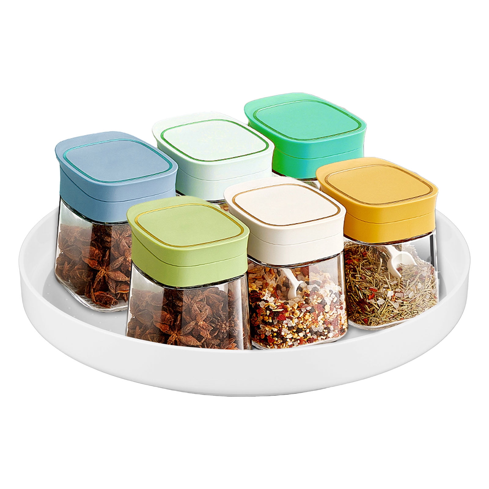 Turntable Organizer 360° Rotating Spice Rack Plastic Lazy Susan ...