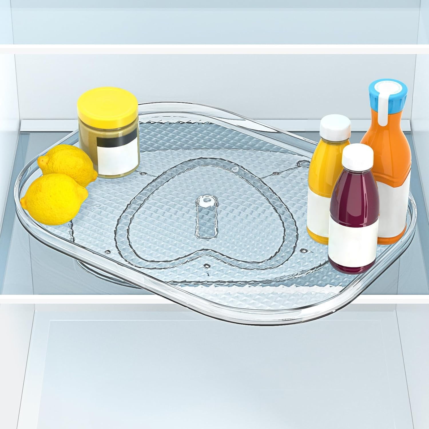 Turntable Organizer - Fits Most Refrigerators, Rectangle Turntable Rack ...