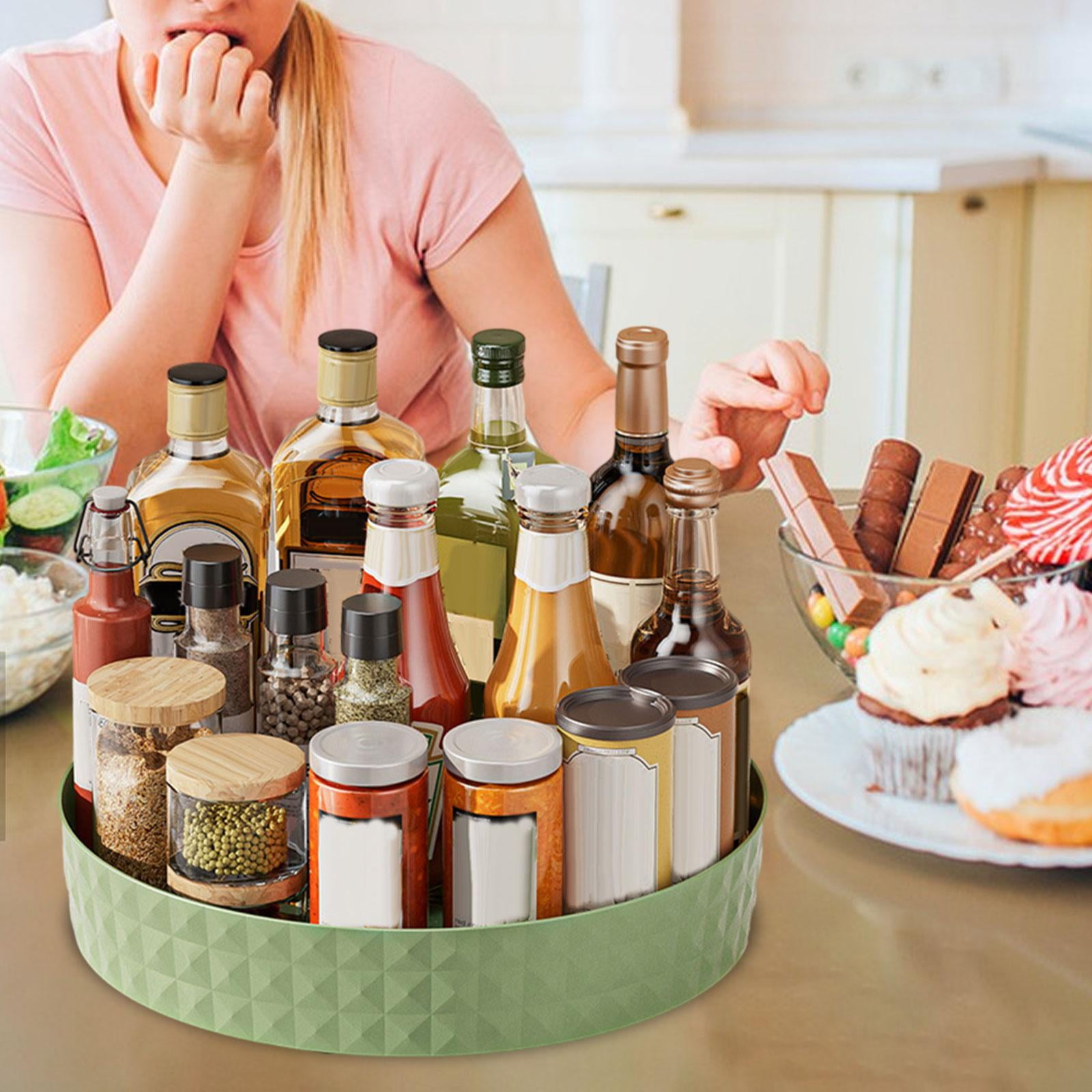 Turntable Organizer Fruit Basket Rotating Multifunctional Spice Rack ...