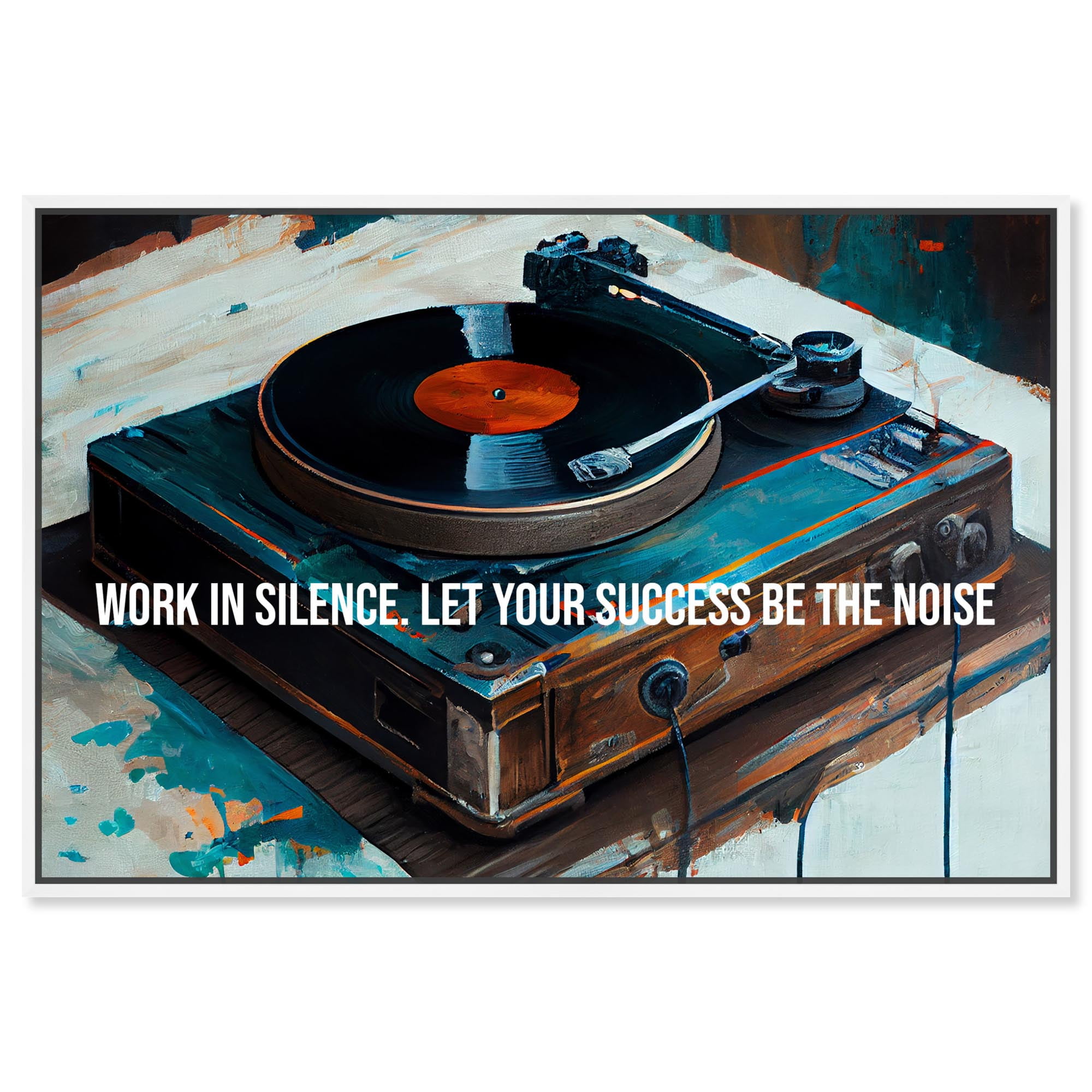 Turntable Success Canvas Modern Mancave Art Prints by Notoriart, White ...