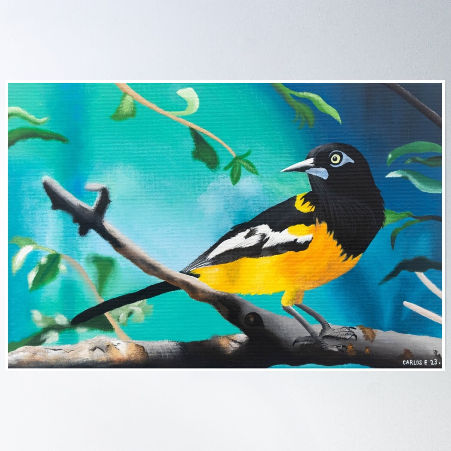 Turpial Bird Poster Wall Art, Modern Wall Decor, 8x12 UNFRAMED ...