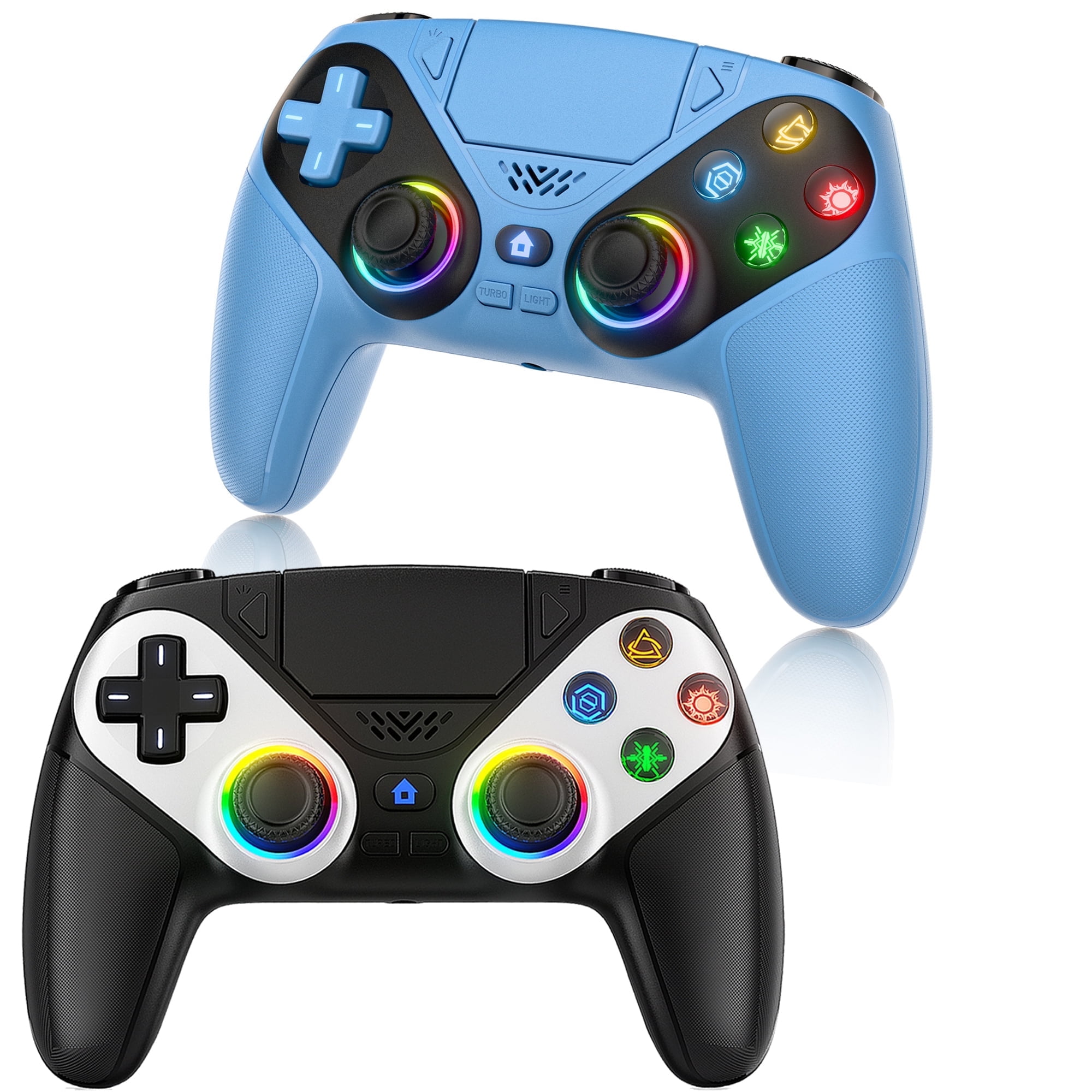 Turpow LED Wireless Controller for P5, 2 Pack 7 Colors Game Controller ...
