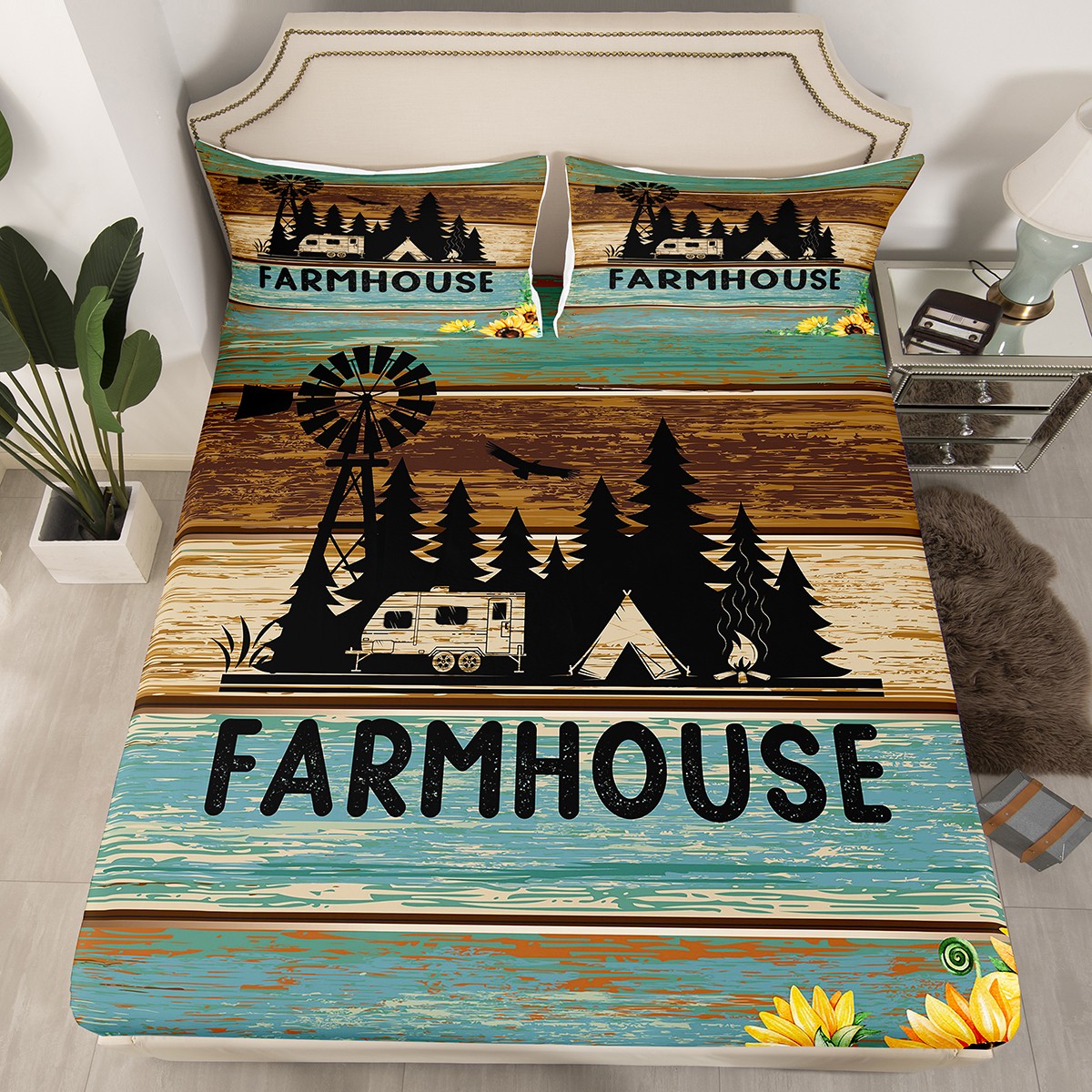 Turqoise Blue Queen Sheets Old Barn Door Stripe Bed Sheets, Rustic ...