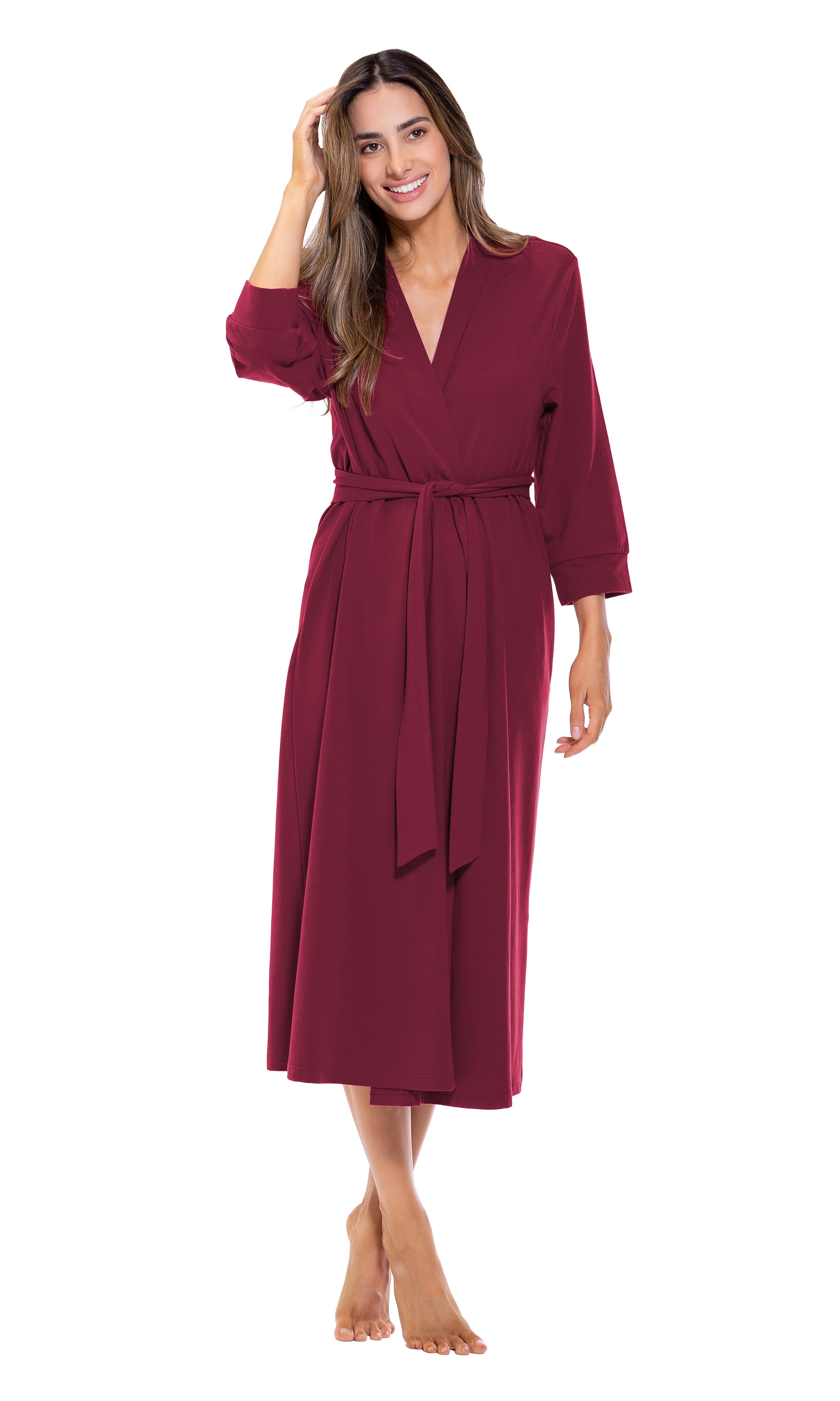 Turquaz Lightweight Kimono robes for Women Cotton Soft Knit robe, Long ...