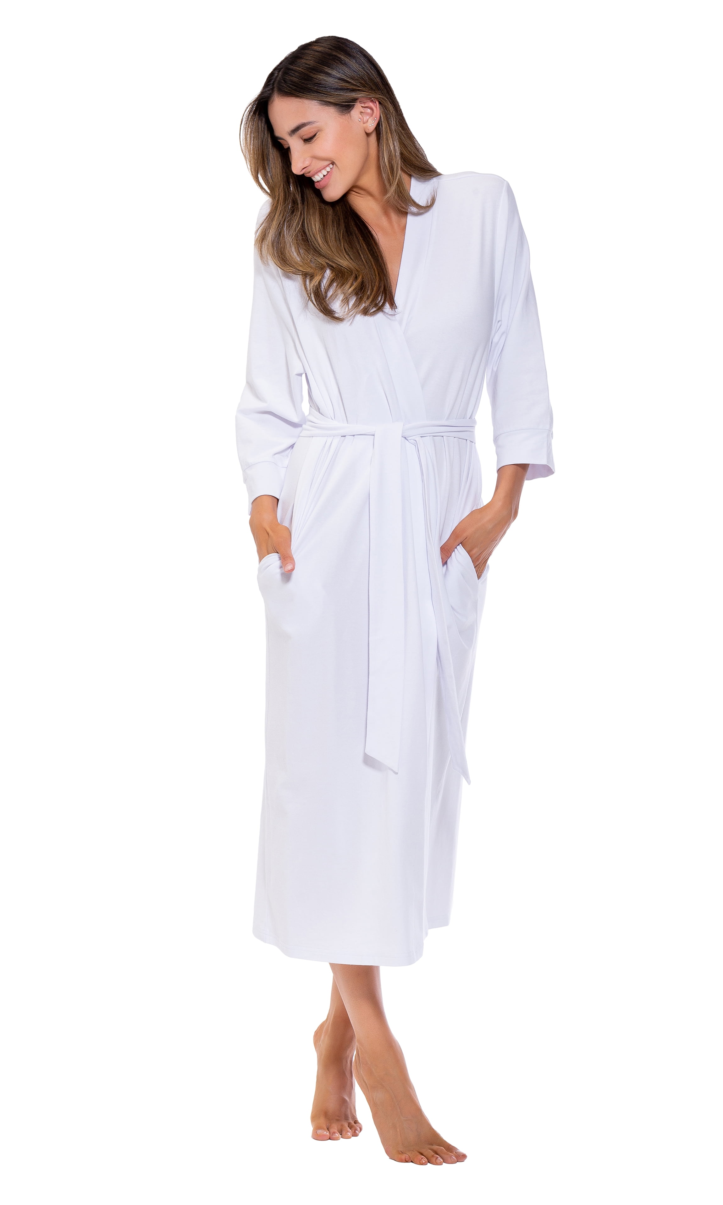 Turquaz Lightweight Kimono robes for Women Cotton Soft Knit robe, Long ...