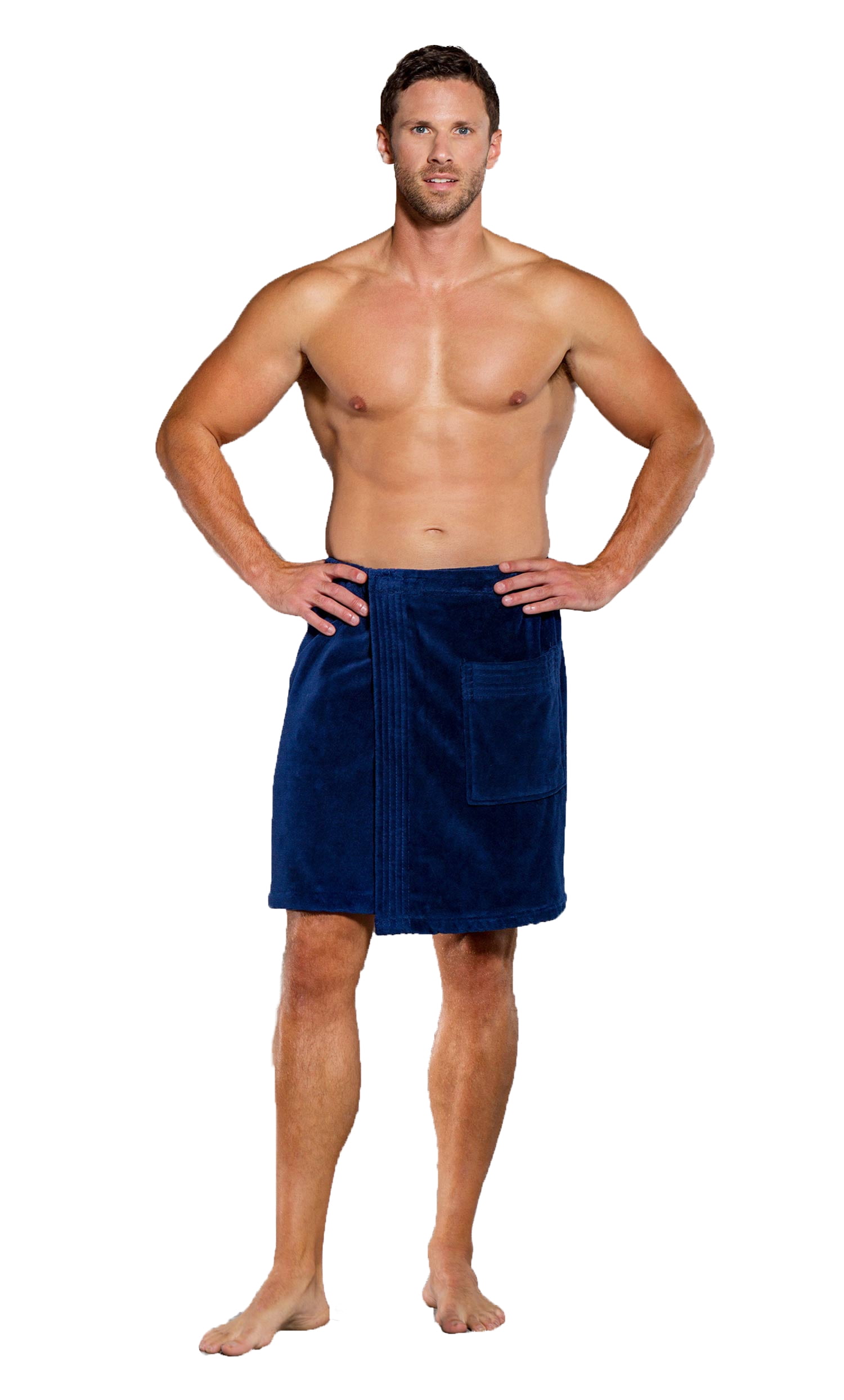 Turquaz Linen 100% Cotton Men Navy Blue Terry Velour Cloth Body Wrap ...
