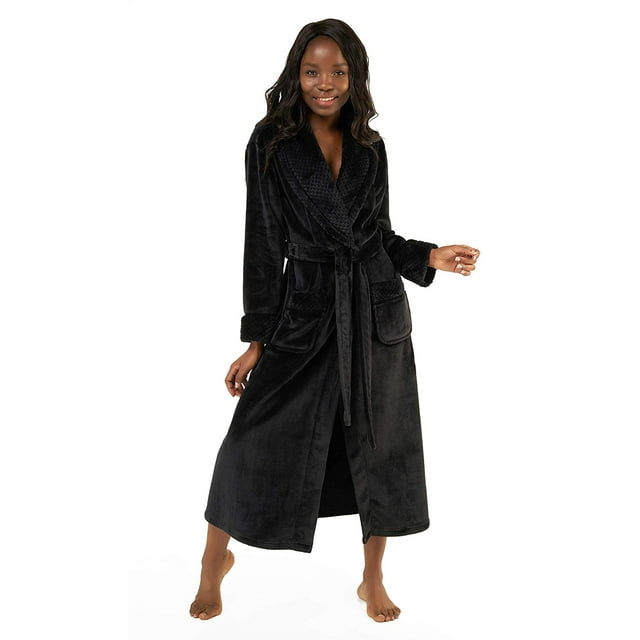 Turquaz Linen Womens Plush Soft Robes, Fleece, Long Comfy Robe (X-Large ...