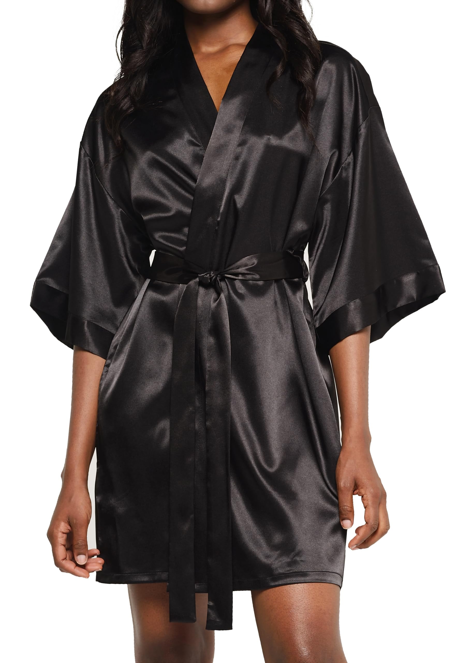 Turquaz Women's Bride Bridesmaids Silky Robe Satin Kimono Robes for ...