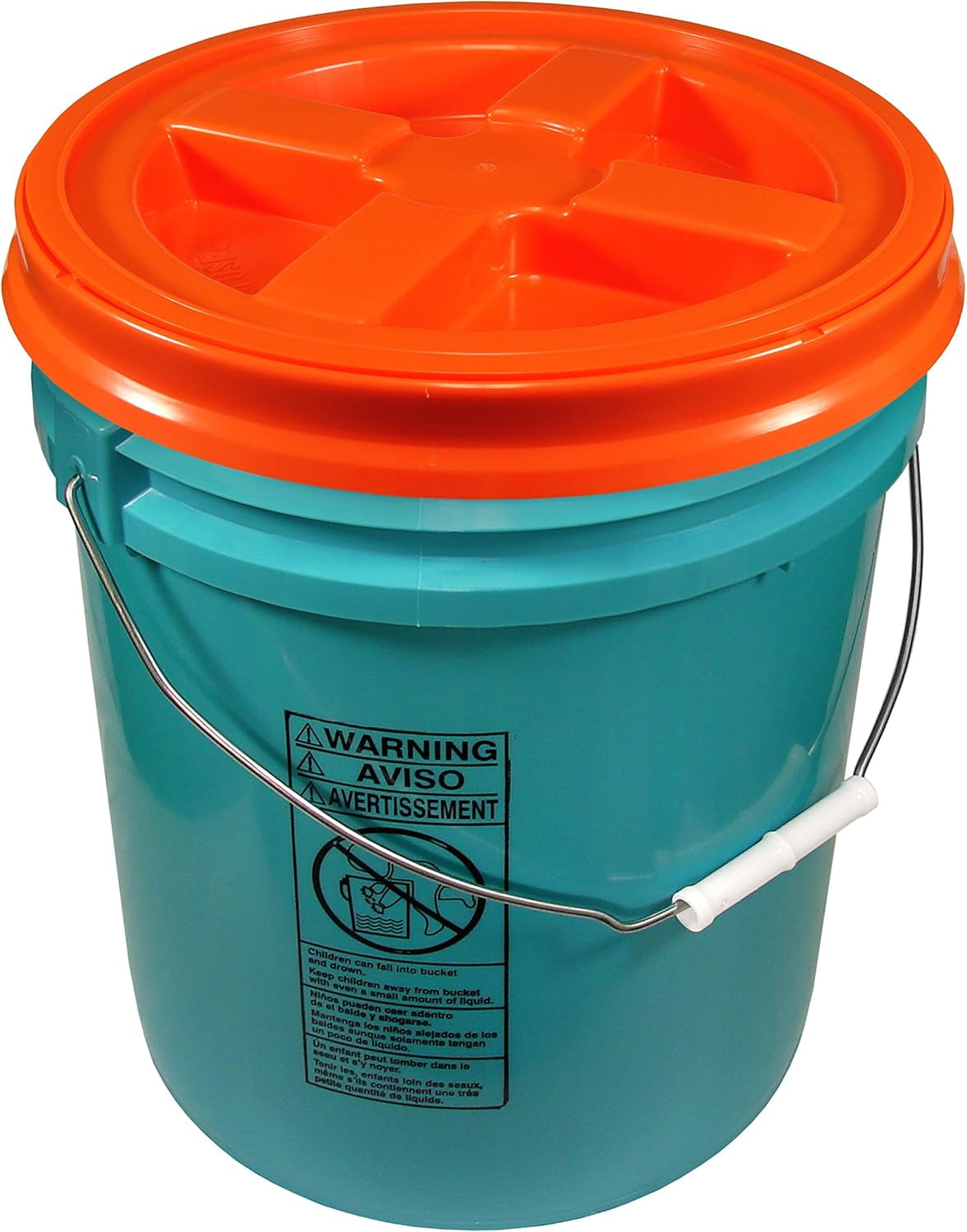 Turquoise 5 Gallon 90 mil Bucket with Gamma Seal Lid (Orange) - Walmart.com