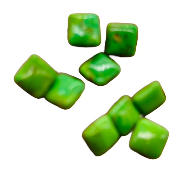 Turquoise AAA Square Bead Parcel | 10x10x5mm | Green, Gold, Brown | 9 ...