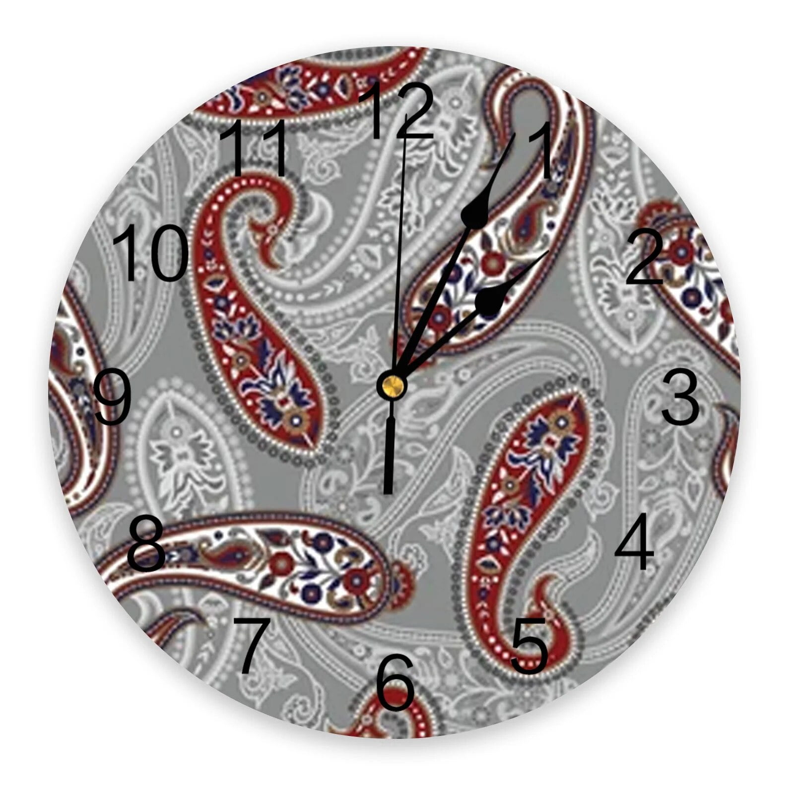 Turquoise And White Mandala Wall Clock Large Modern Kitchen Dinning ...