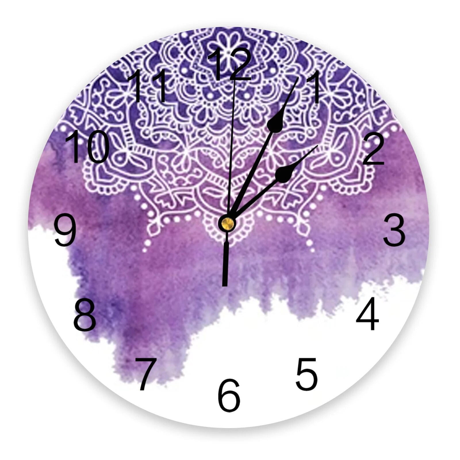 Turquoise And White Mandala Wall Clock Large Modern Kitchen Dinning ...